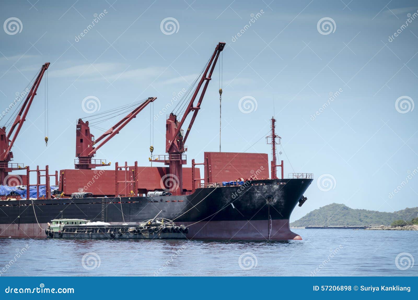 Tower crane on boat stock photo. Image of freight, dock - 57206898