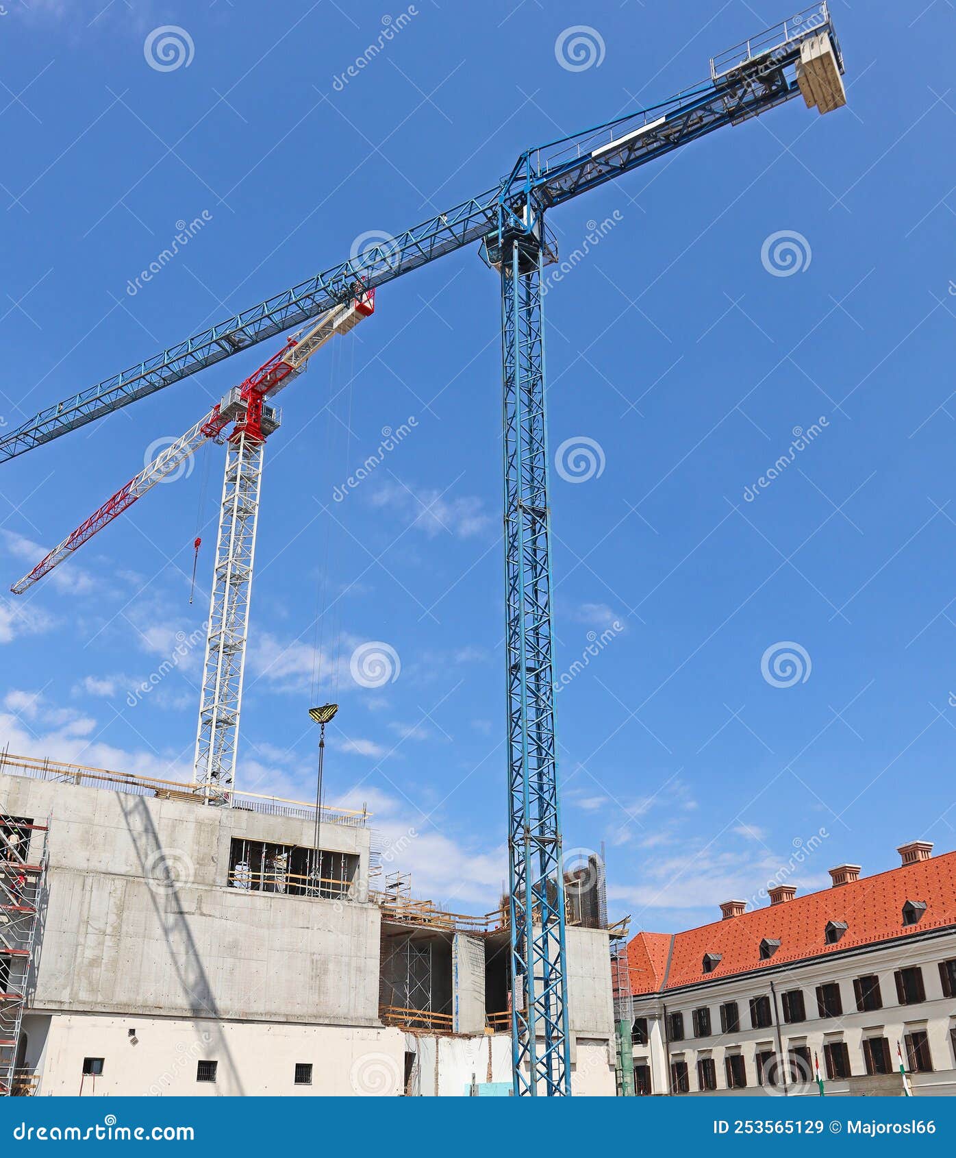 Tower Crane at the Construction of a New Building Stock Image - Image ...