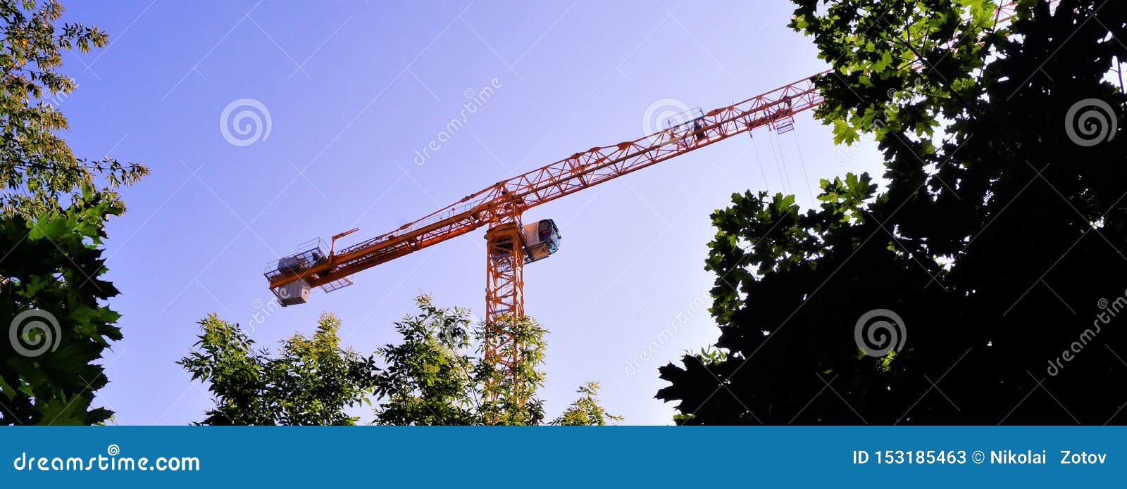 Tower Crane Construction Rotary with an Arrow on the Background of the ...