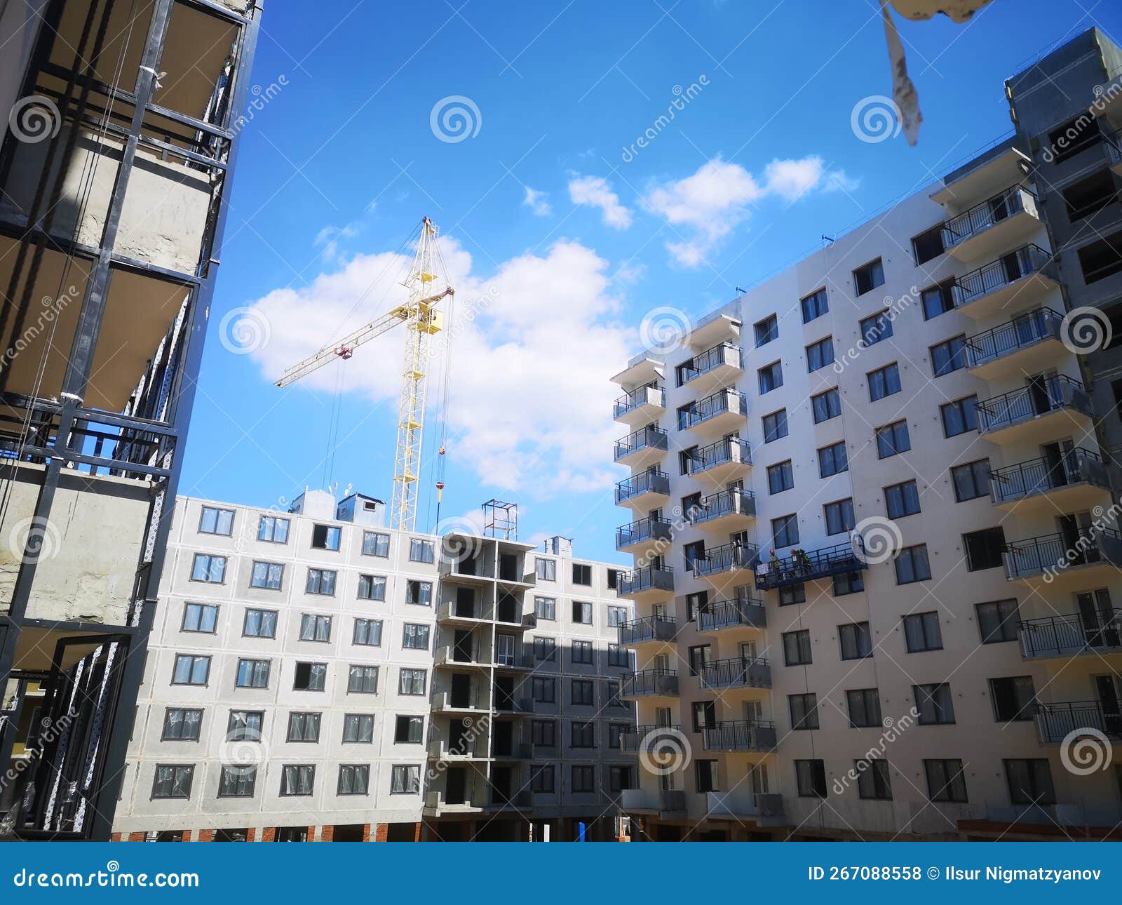 Tower Crane at the Construction Site. Construction of Apartments Stock ...