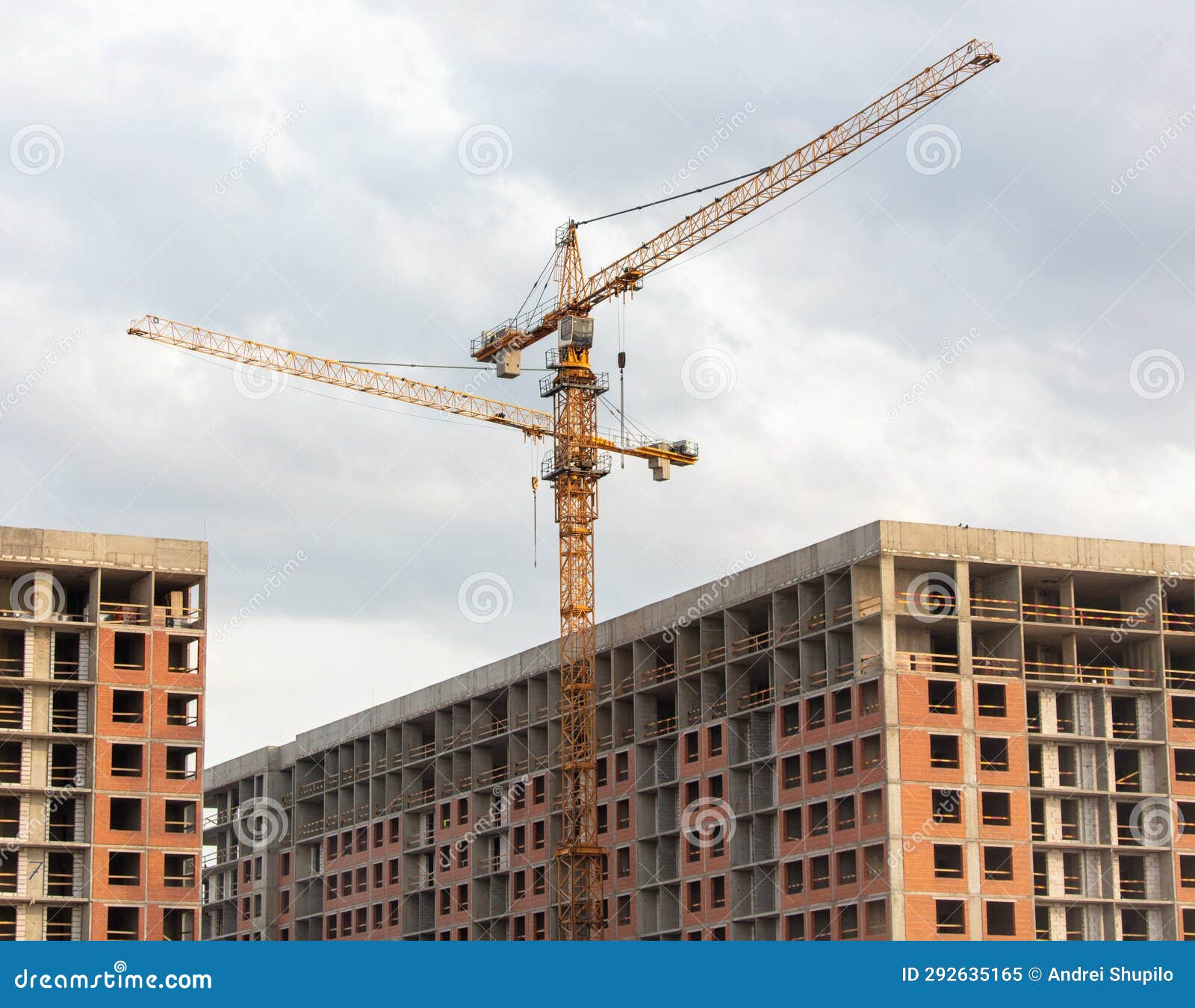 Tower Crane at the Construction Site of a Multi-story Building Stock ...