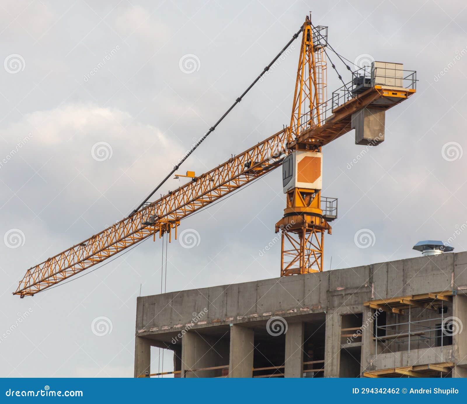 Tower Crane at the Construction Site of a Multi-story Building Stock ...