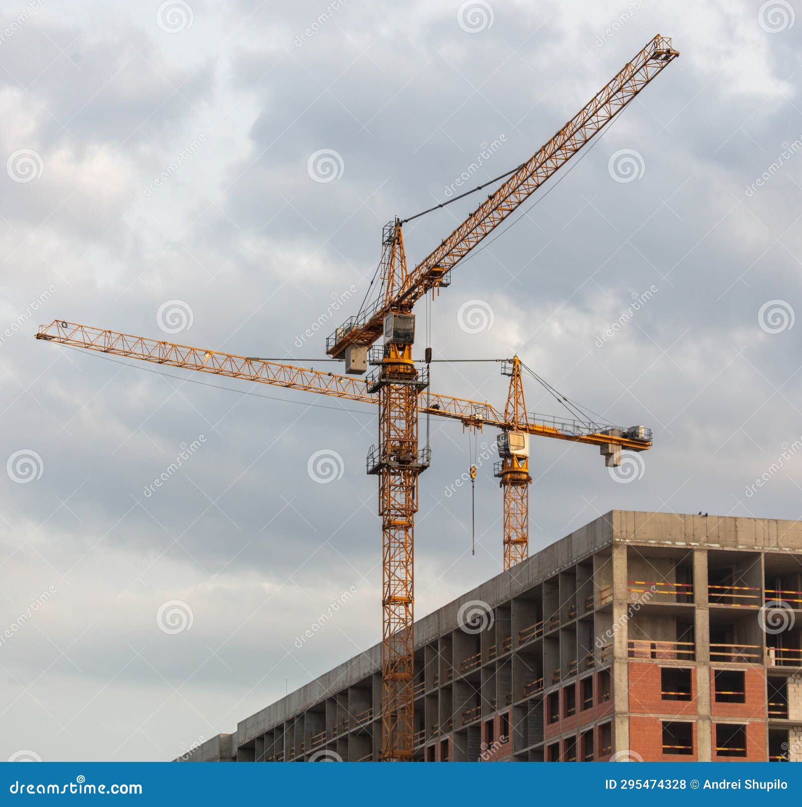 Tower Crane at the Construction Site of a Multi-story Building Stock ...