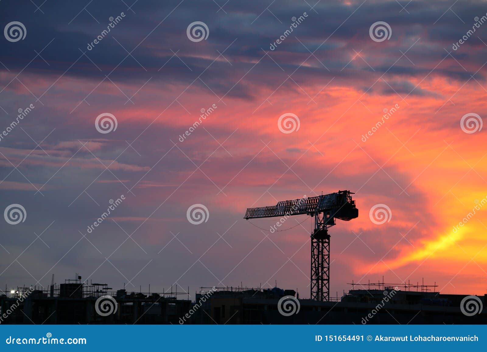 Tower Crane in Construction Site for Urban Development Project during ...