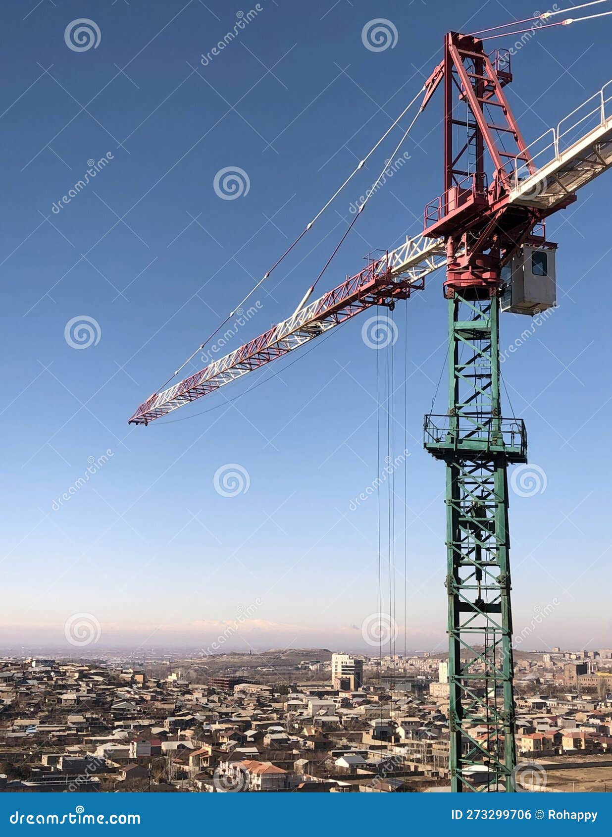 Tower Crane at the Construction Site Working on the Erection of a ...