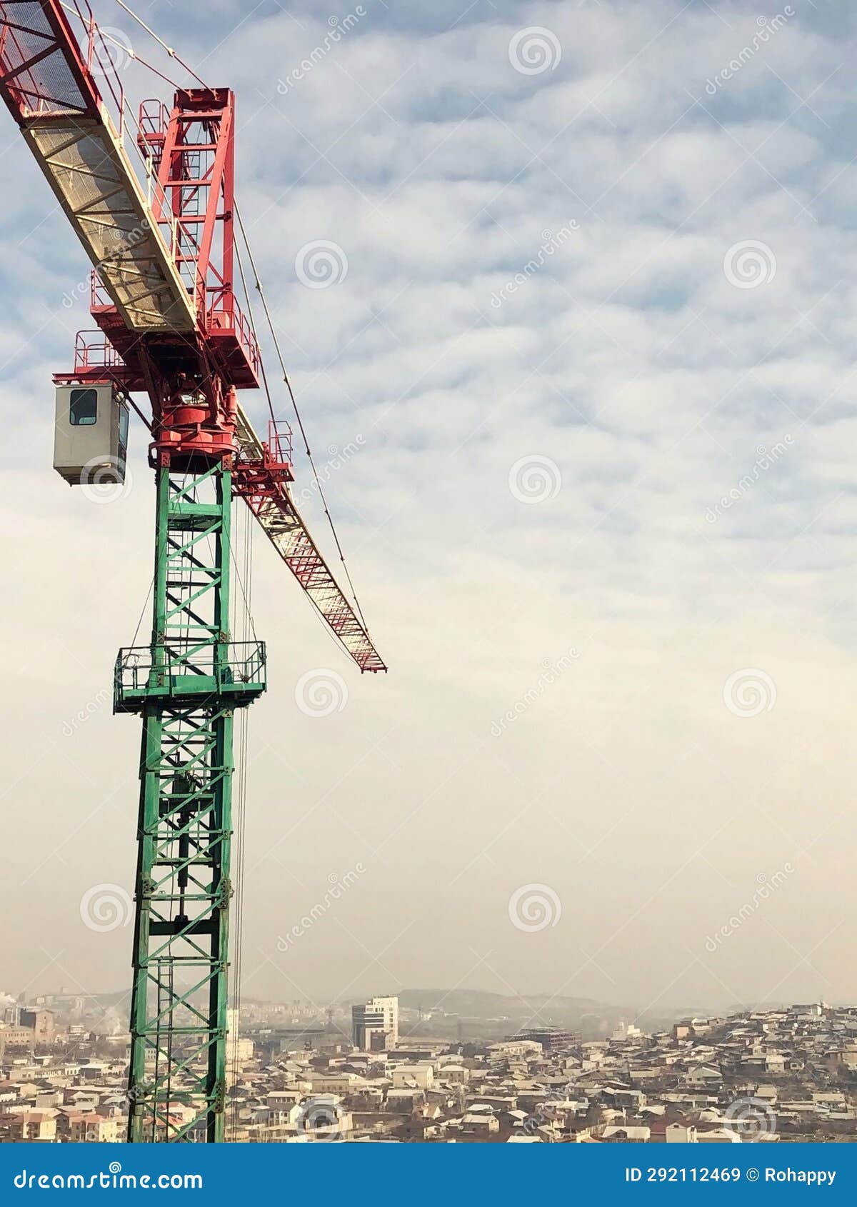 Tower Crane at the Construction Site Working on the Erection of a ...