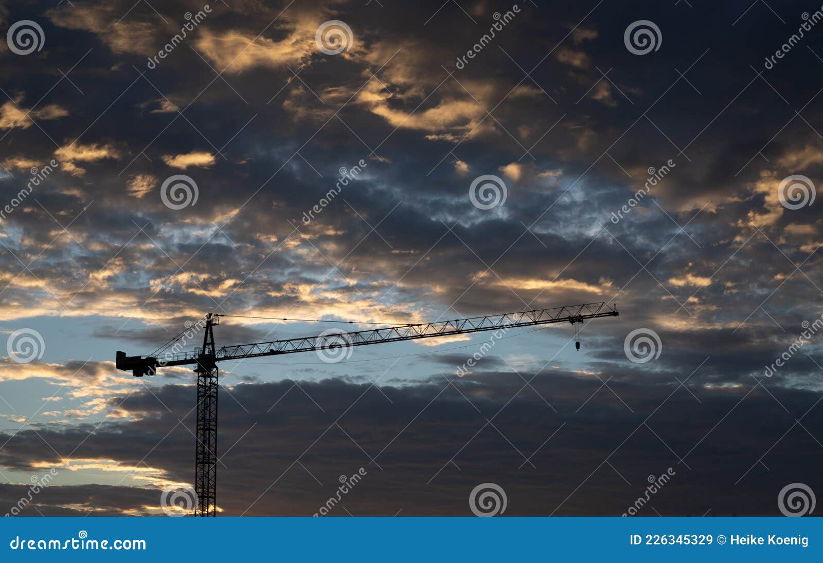 Tower Crane in Front of a Cloudy Sky Stock Image - Image of contract ...