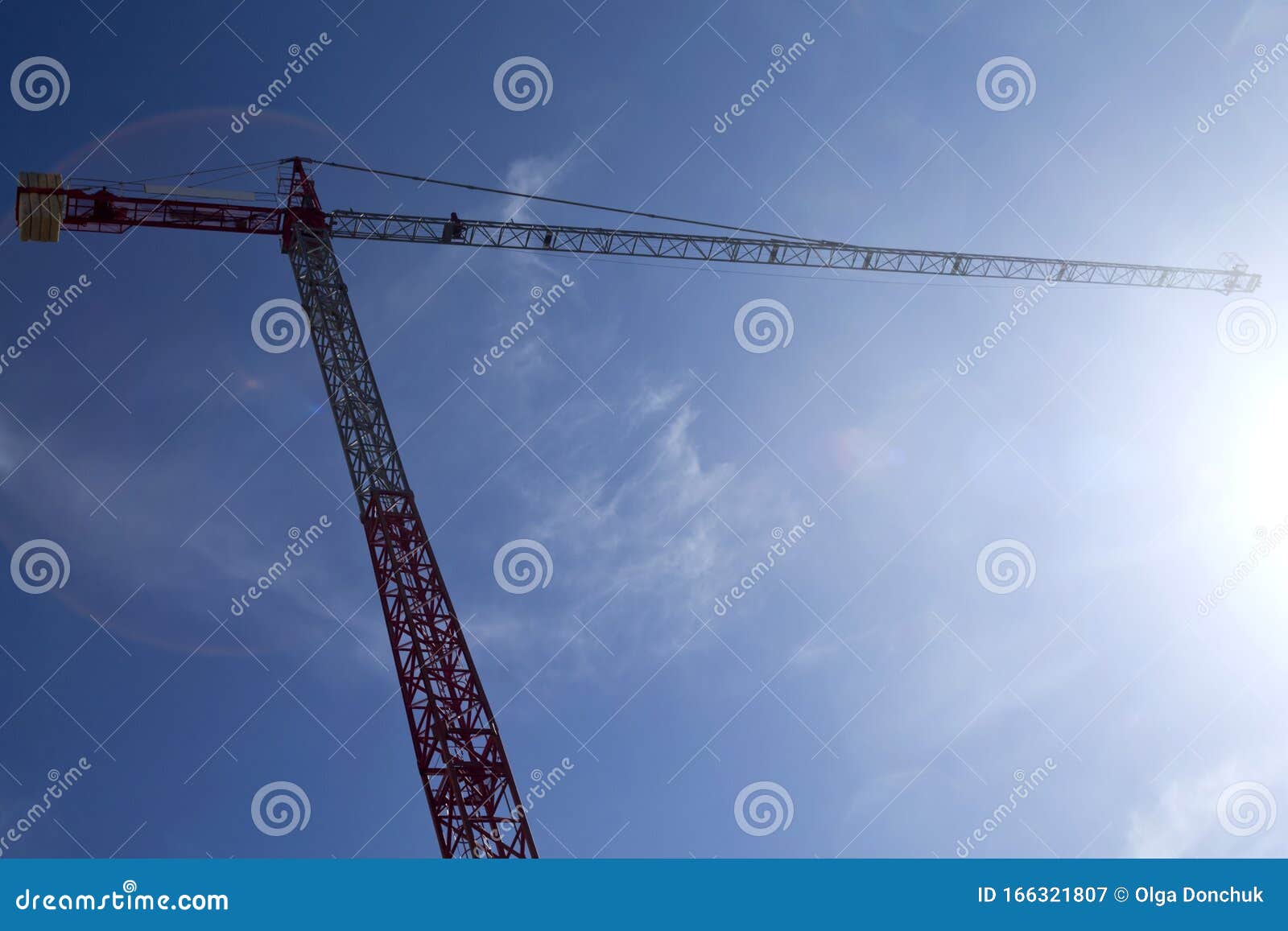 Tower Crane in Front of Shiny Sky Stock Image - Image of industry ...