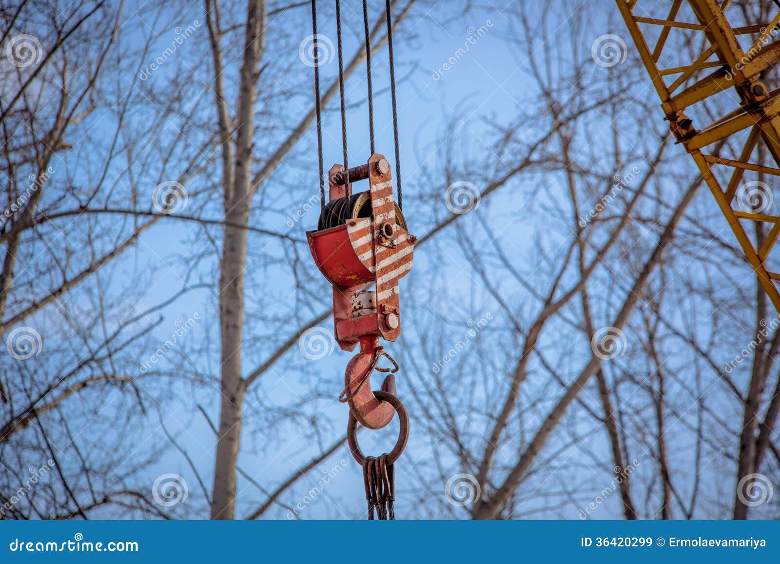 Tower Crane with Hook Building Metal Construction Stock Image - Image ...