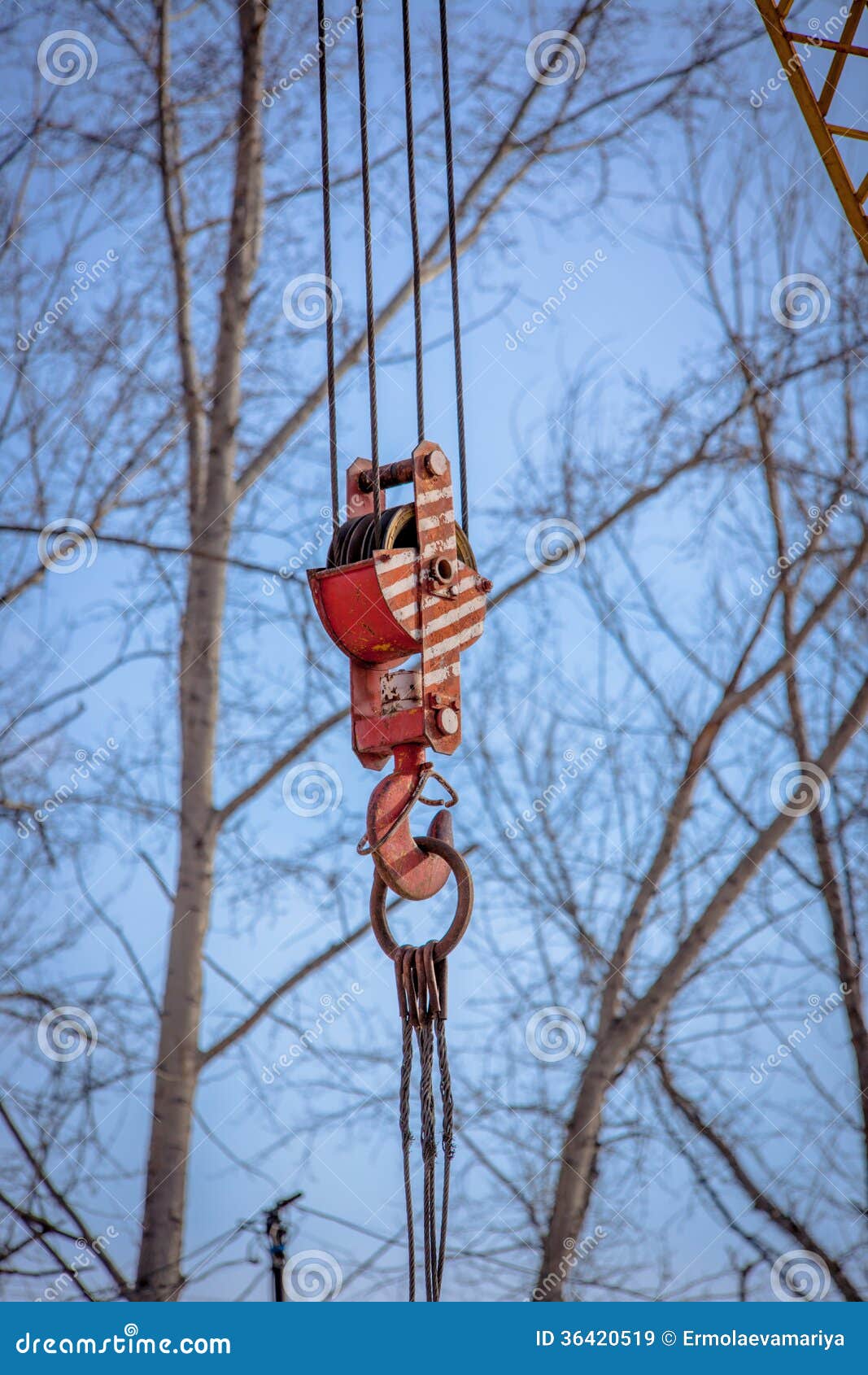 Tower Crane with Hook Building Metal Construction Stock Image - Image ...