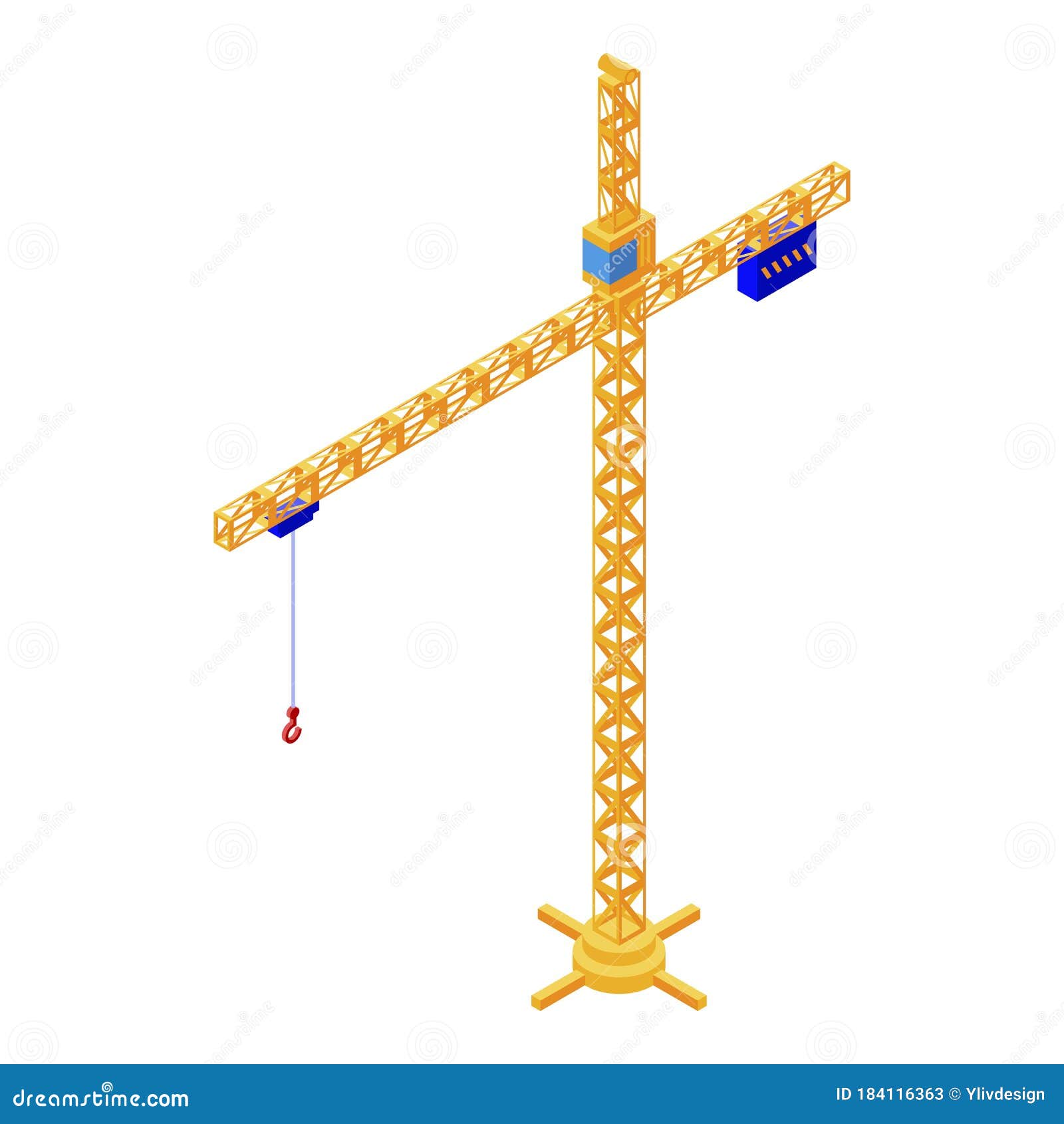 Tower Crane Icon, Isometric Style Stock Vector - Illustration of frame ...