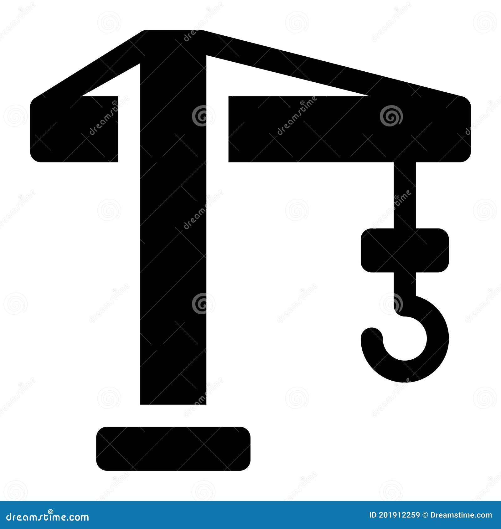 Tower Crane Icon in Line Style. Construction, Heavy Lift Crane Sign ...