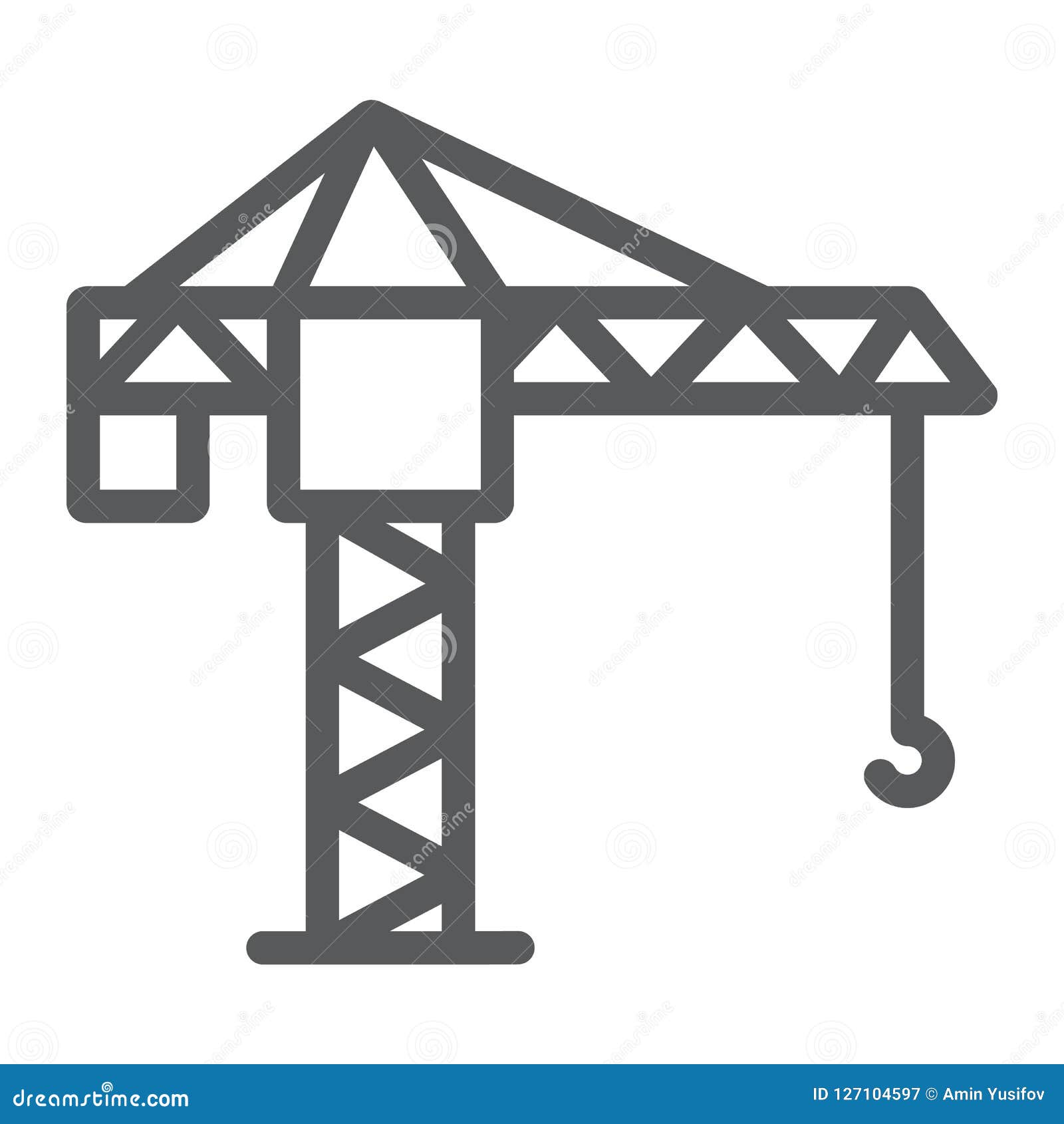 Crane Line Icons Collection. Hoist, Lifting, Construction, Rigging ...