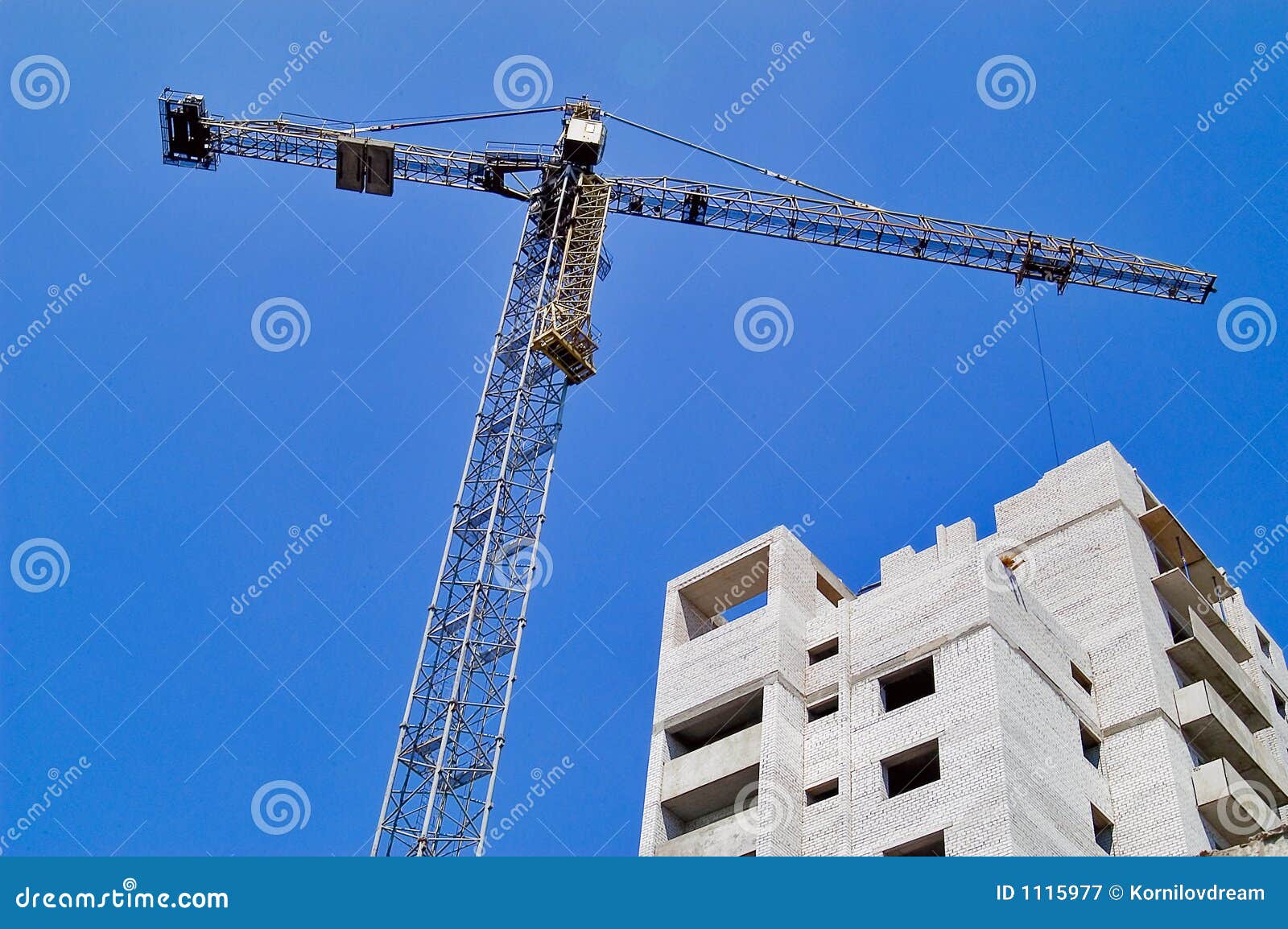 Tower crane over building stock image. Image of laborer - 1115977