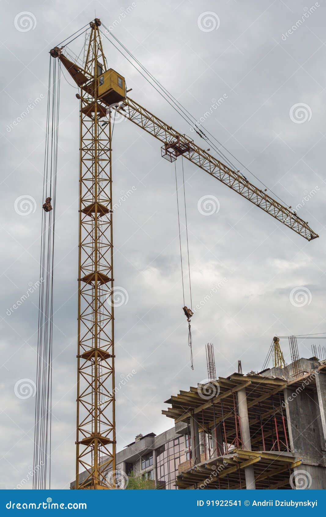 The Tower Crane Over Building. Stock Image - Image of background ...