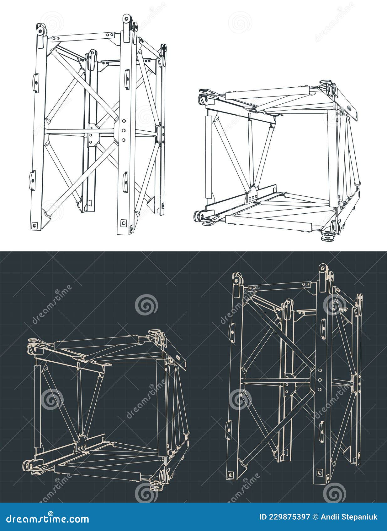 Tower Crane Section Drawings Stock Vector - Illustration of lifting ...