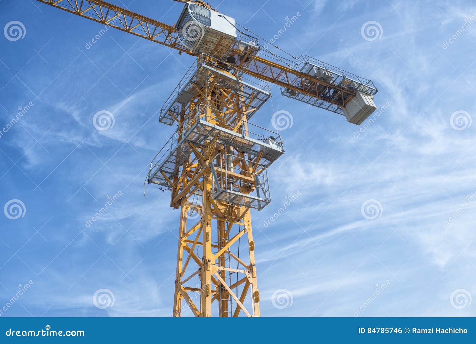 Tower Crane Shot Against a Blue Sky Stock Photo - Image of moving ...