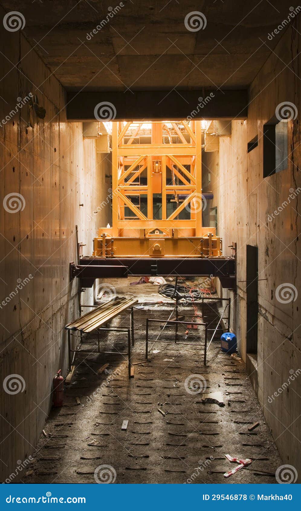 Tower Crane Support Leg on Building Site Stock Photo - Image of poles ...