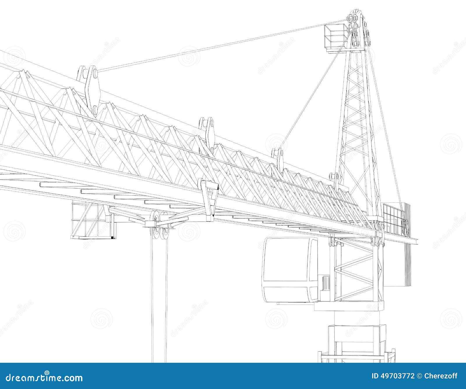 Tower crane, top stock illustration. Illustration of lifting - 49703772