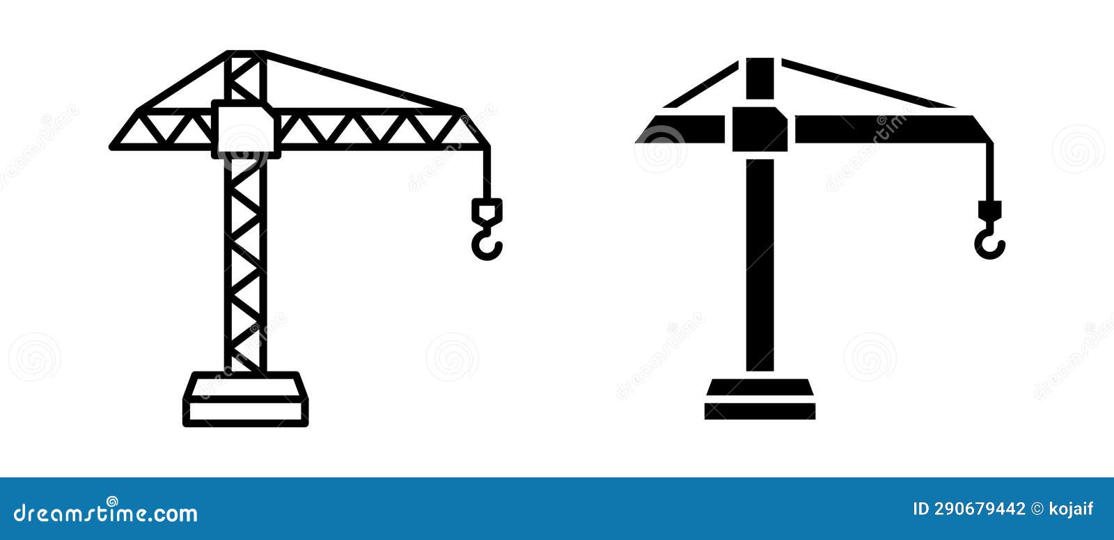 Tower Crane Vector Icon Set. Construction Symbol Stock Vector ...