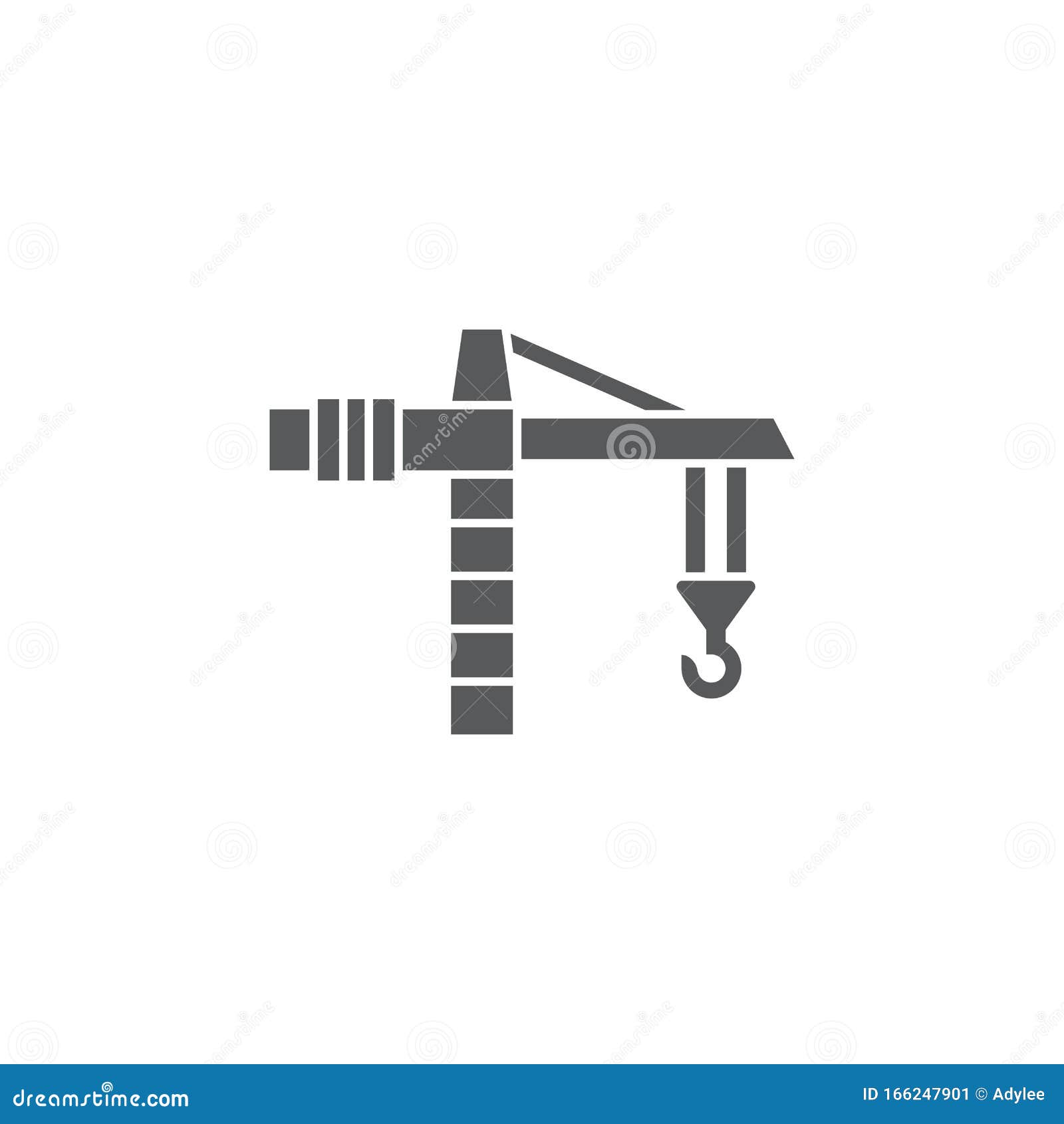 Tower Crane Vector Icon Symbol Construction Tools Isolated on White ...