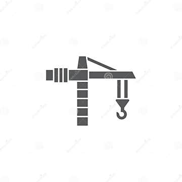 Tower Crane Vector Icon Symbol Construction Tools Isolated on White ...
