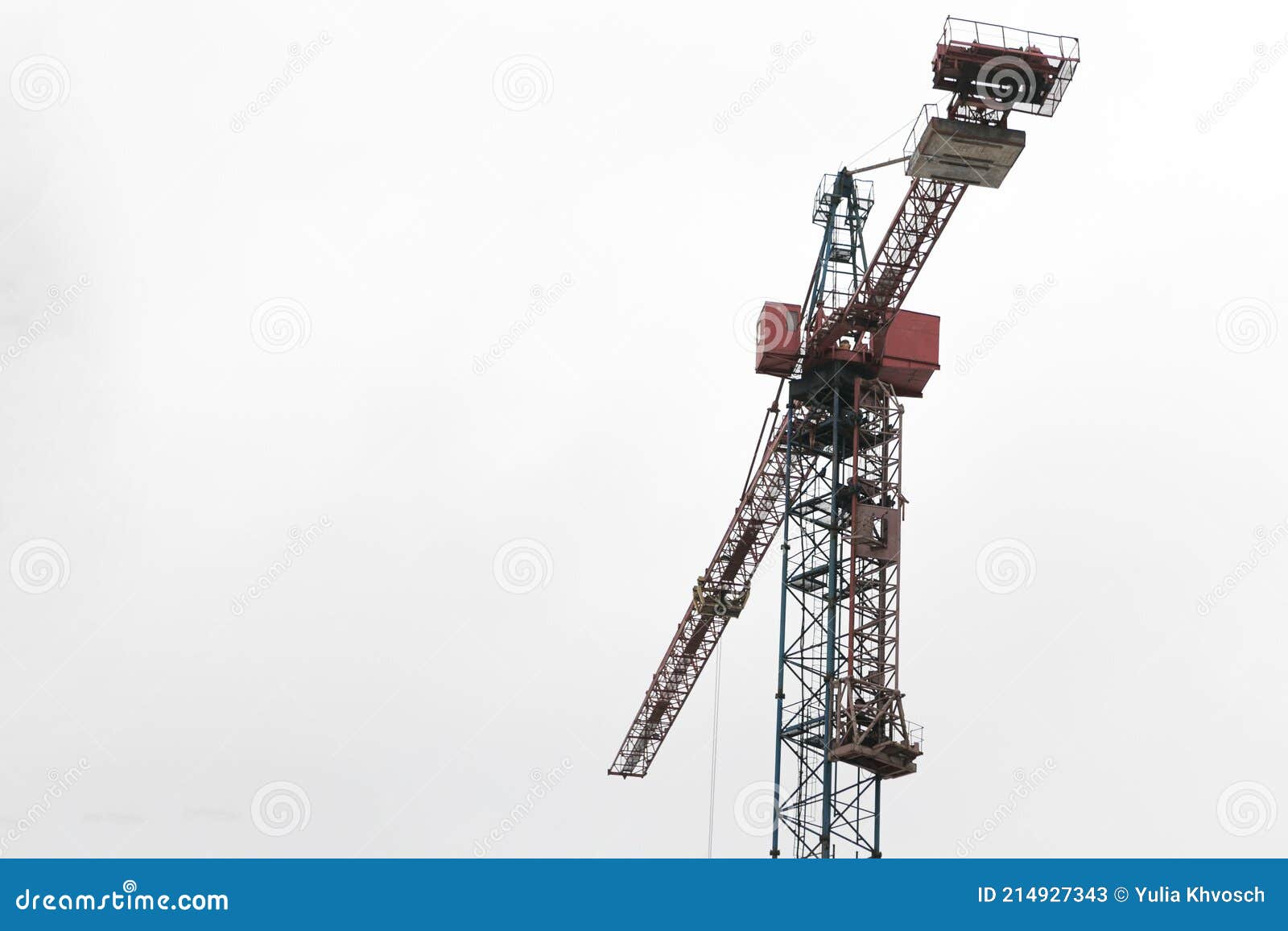 Tower Crane on White Sky Background, Close Up Editorial Stock Photo ...