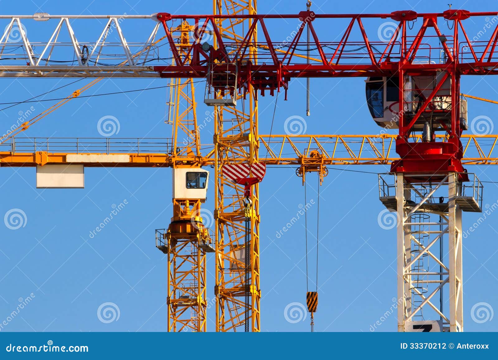 Tower cranes closeup stock photo. Image of crane, site - 33370212