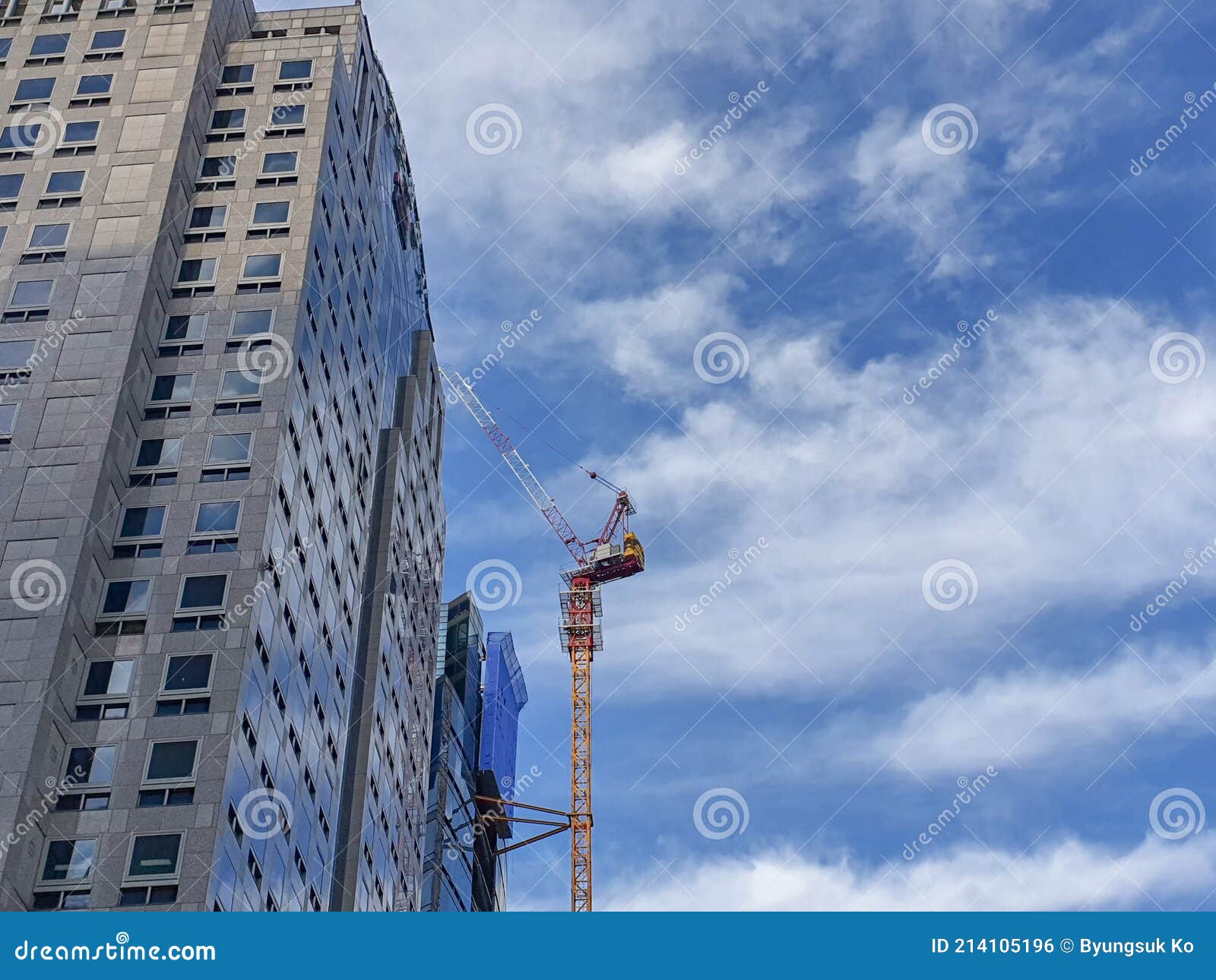Tower Cranes in High-Rise Office Building Stock Photo - Image of ...