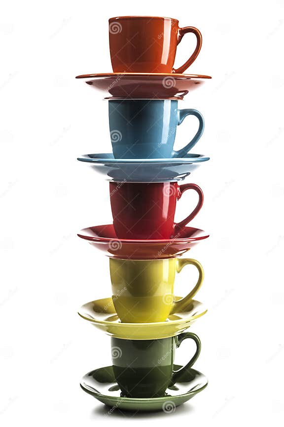 Tower of Cups stock photo. Image of coffeecup, porcelain - 71292002