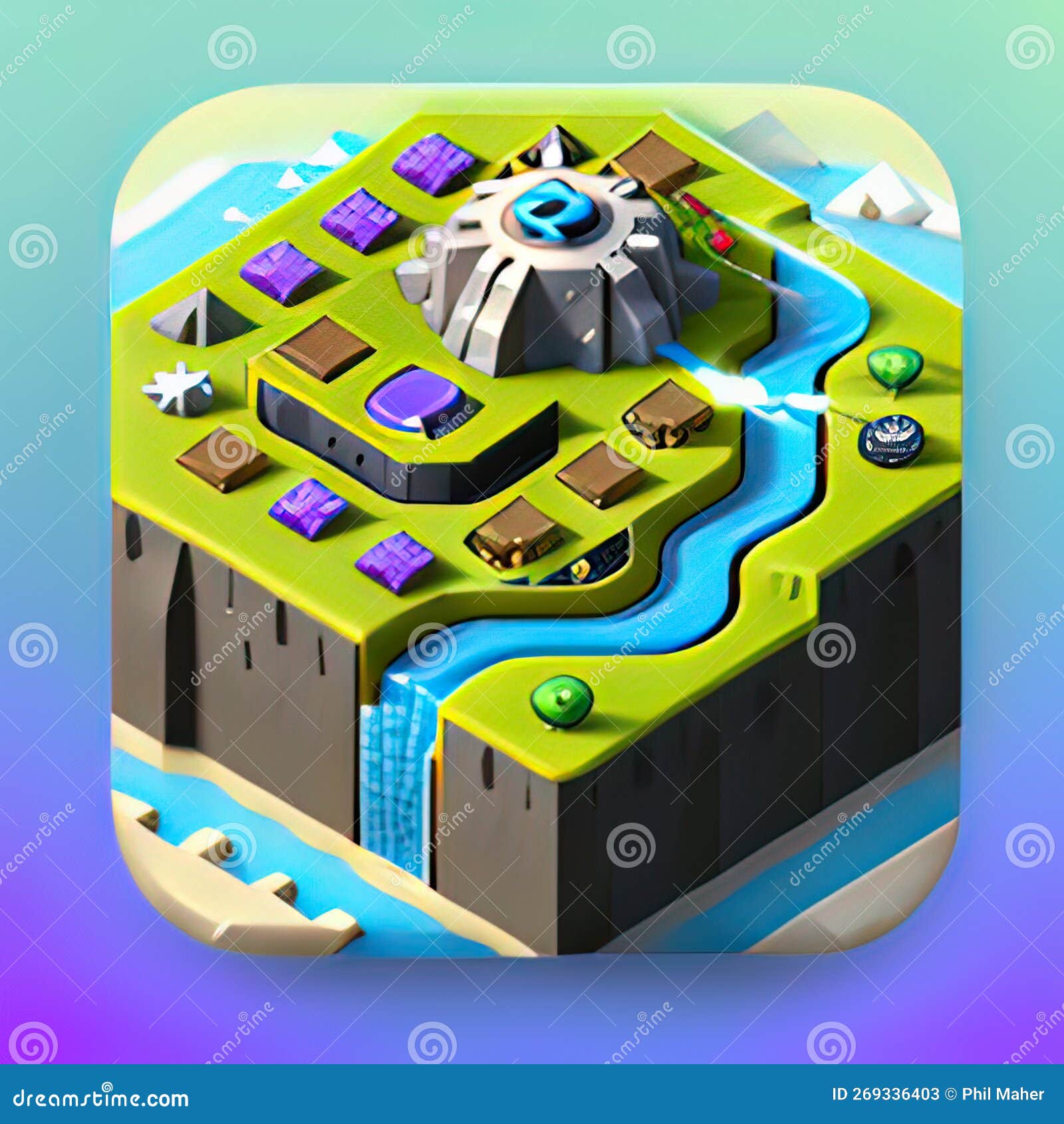 Tower Defense Software App Style Icon. Generative AI. Stock ...