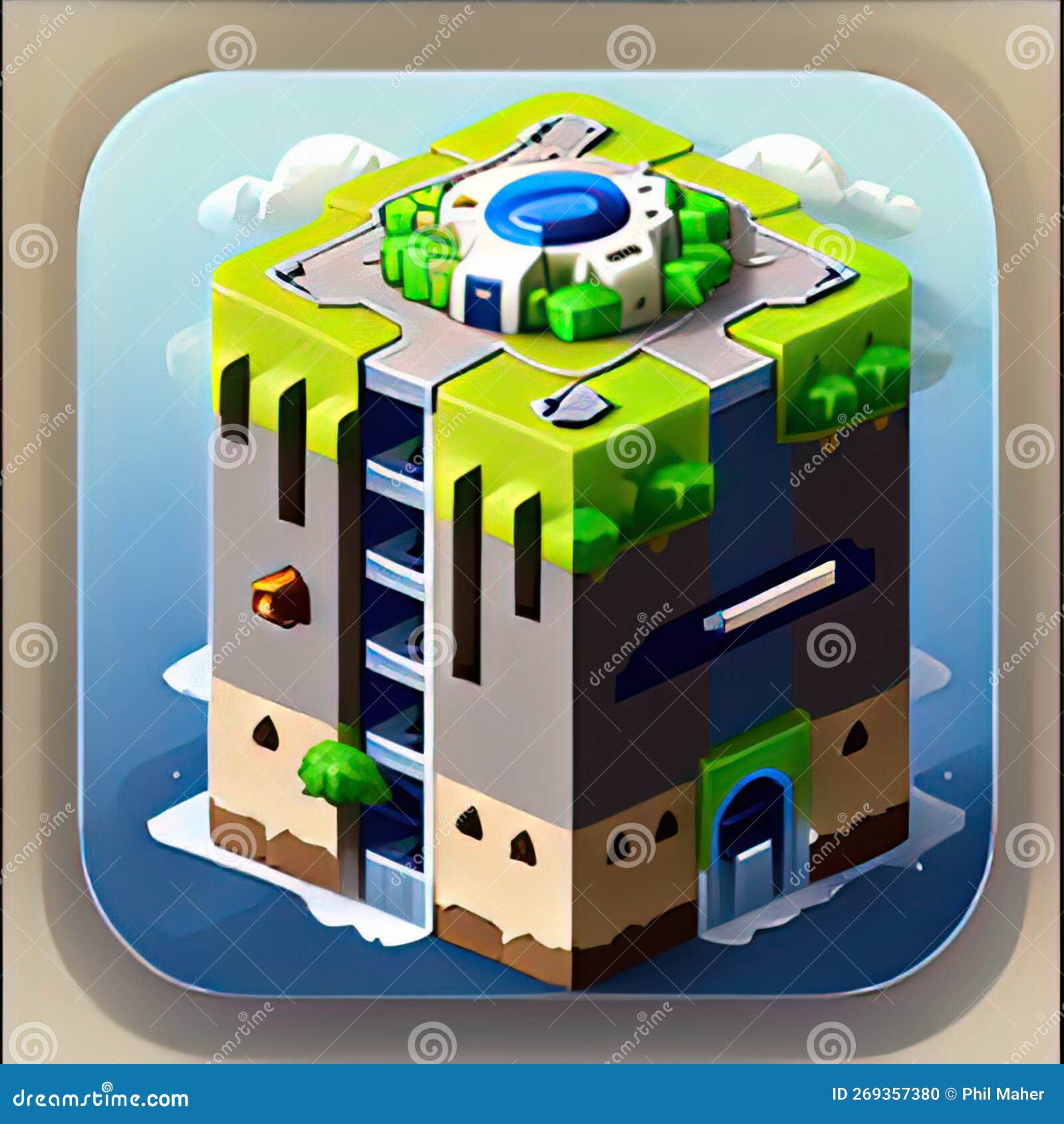Tower Defense Software App Style Icon. Generative AI. Stock ...