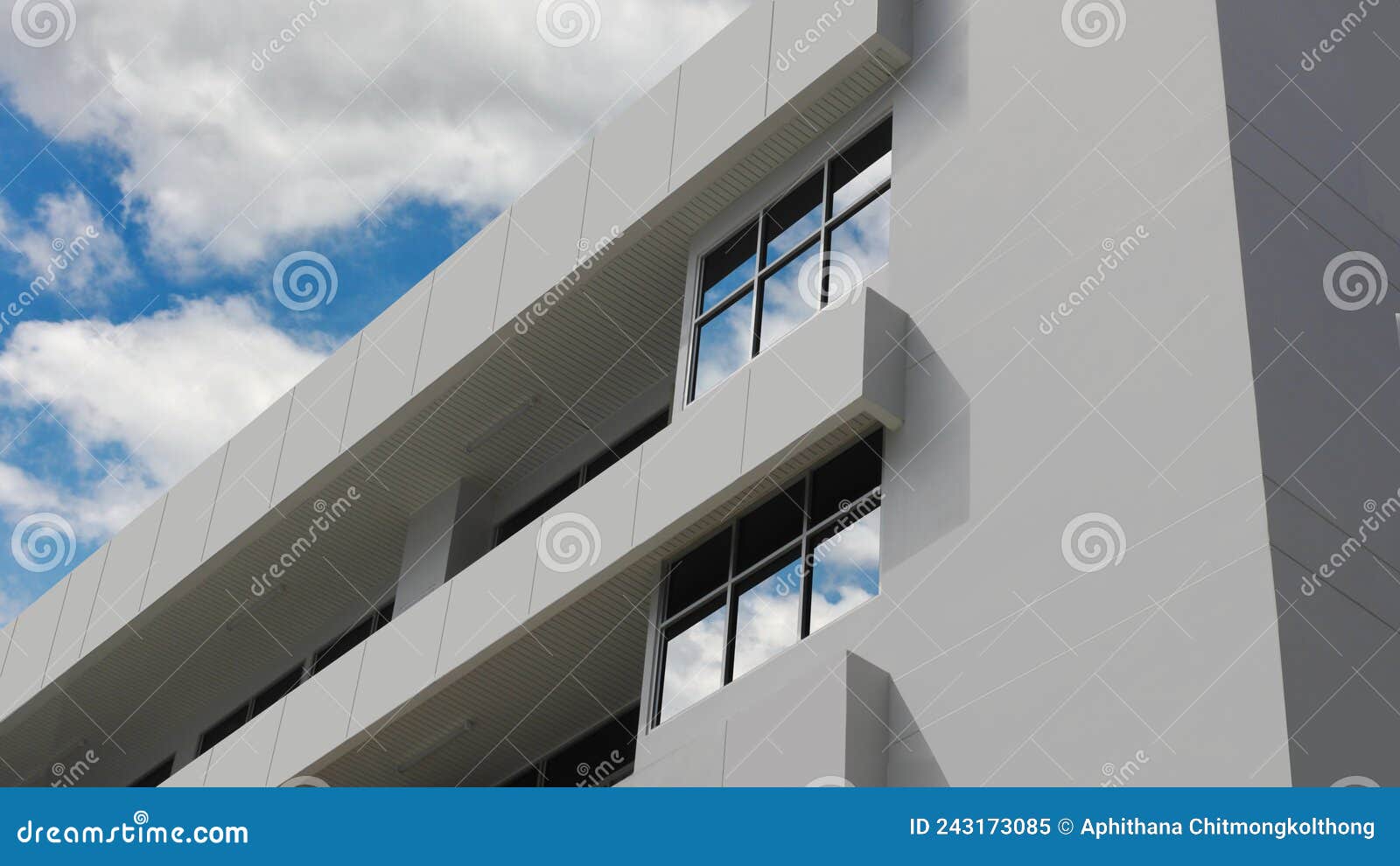 The Tower Design Using Big Window Exterior . the Geometry Square Design ...