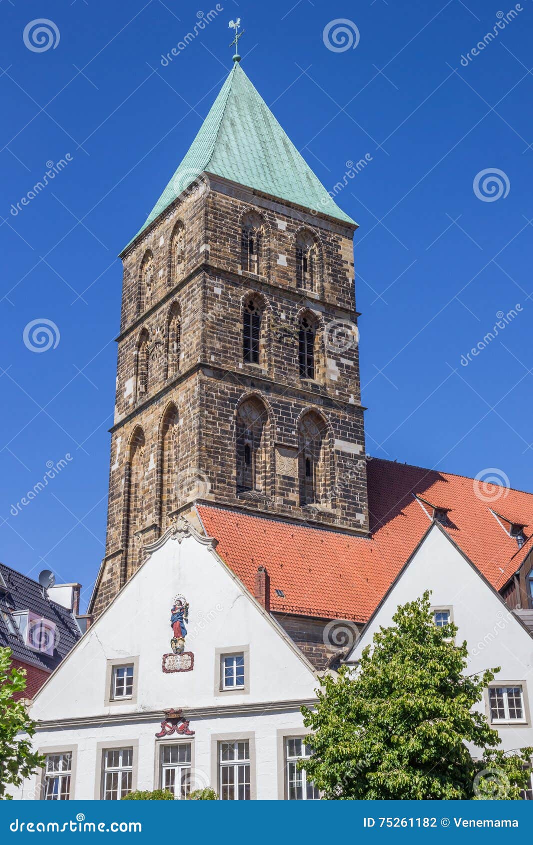 Tower of the Dionysius Church in Rheine Stock Photo - Image of germany ...