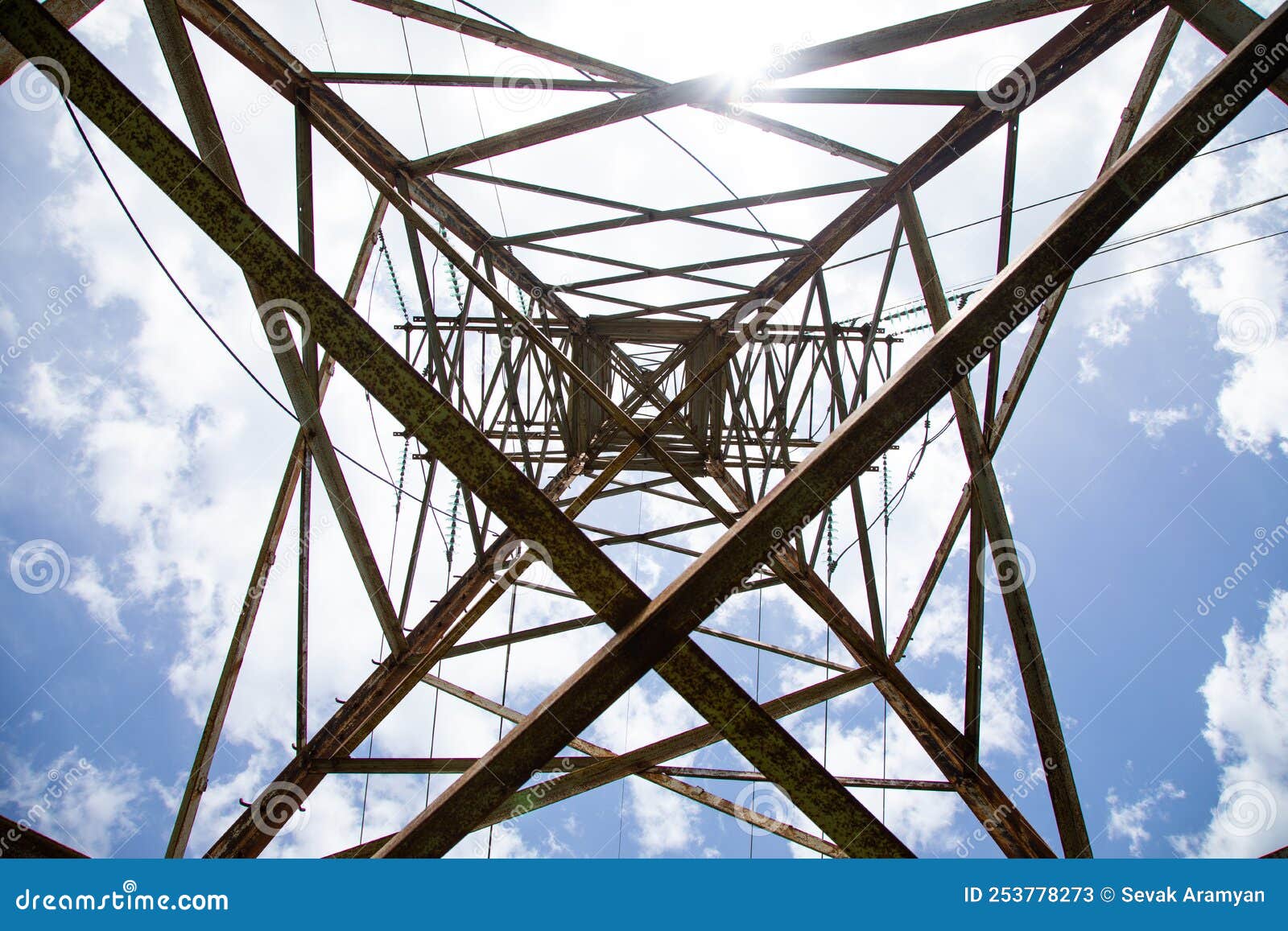 Tower Electric on Sky Background Stock Image - Image of blue, voltage ...