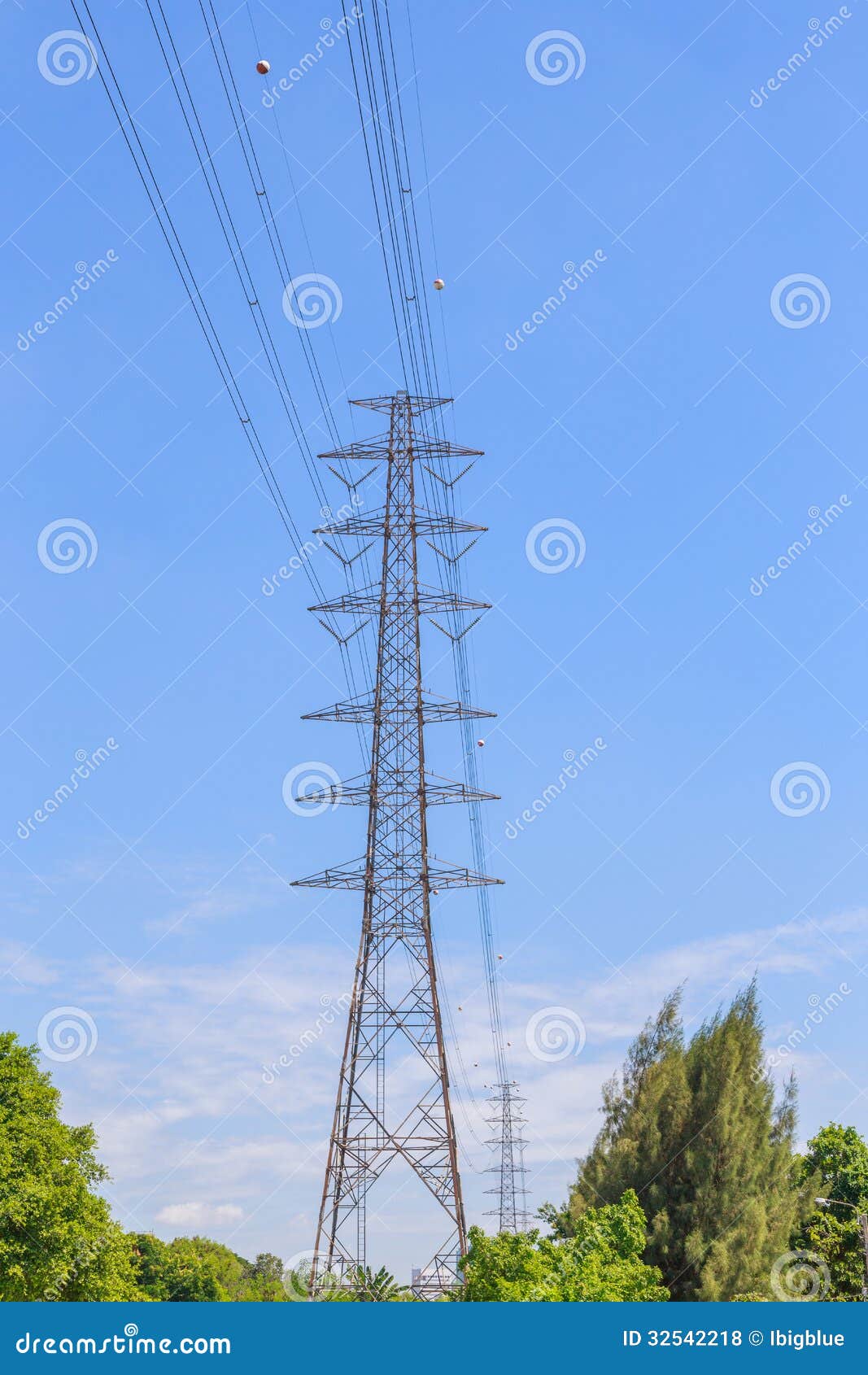 Tower with Electricity Post Stock Photo - Image of current, electric ...
