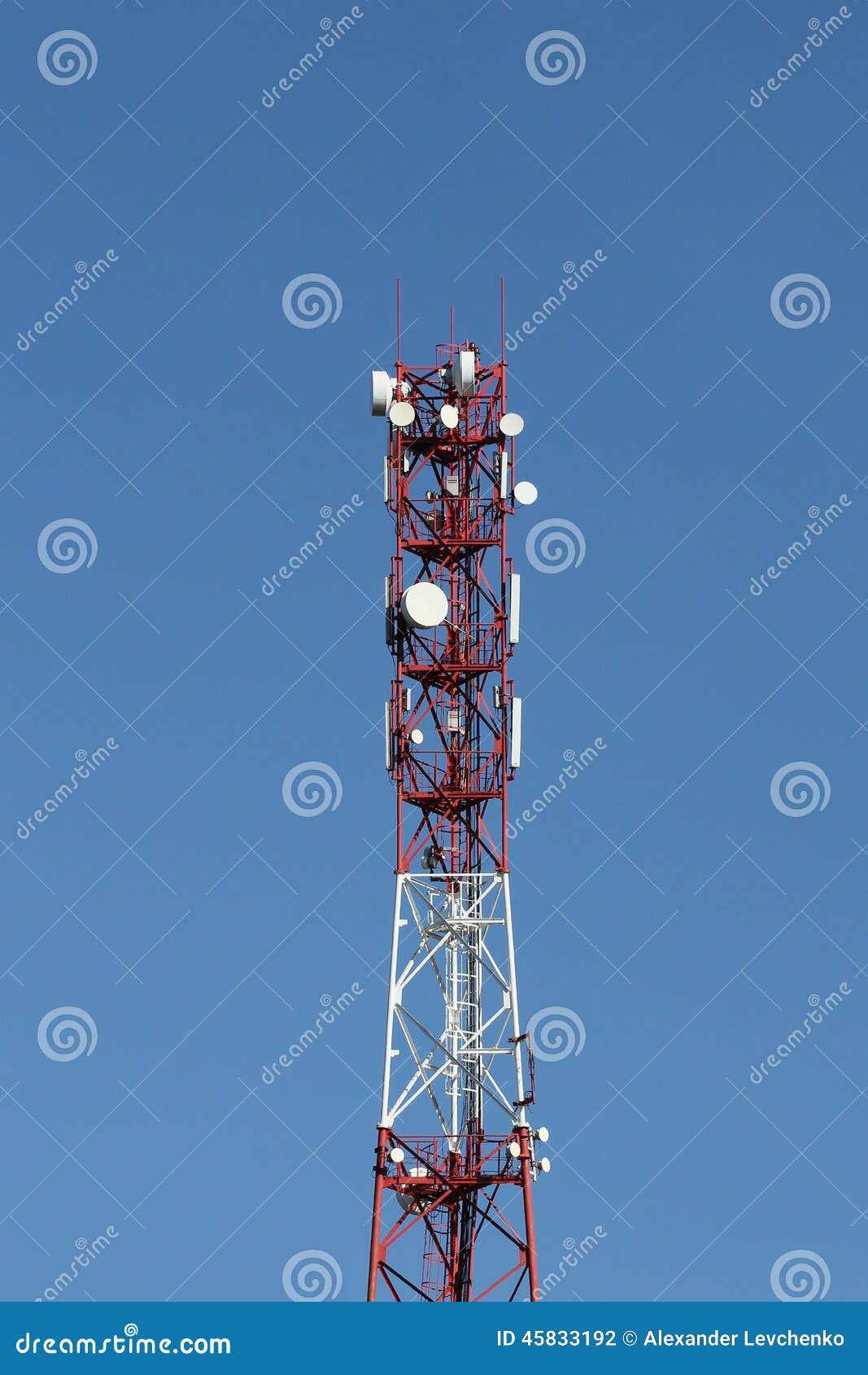 Tower with Electronic Equipment Against Stock Photo - Image of blue ...