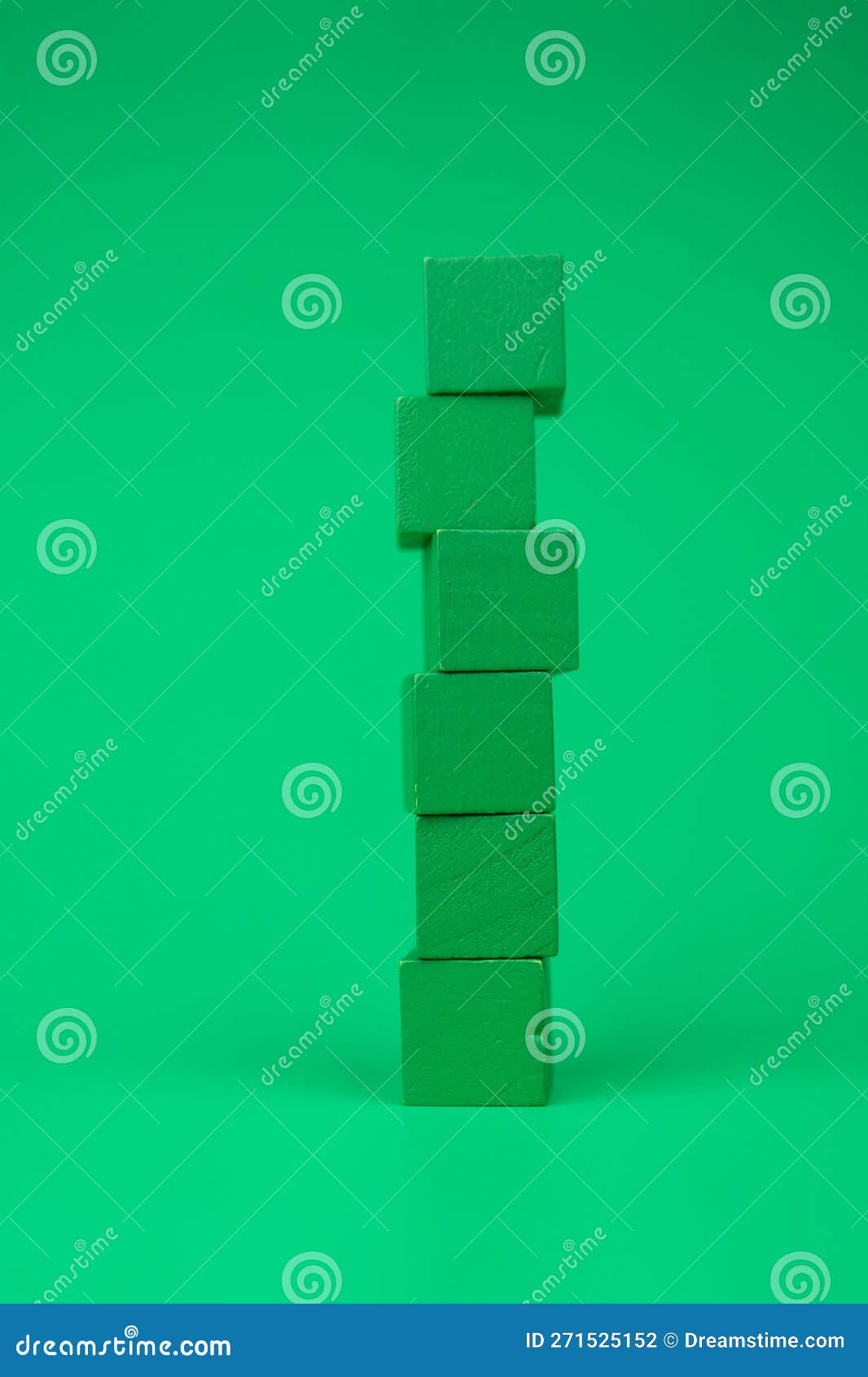 Tower of Empty Green Blocks with Free Space for You Text on a Green ...