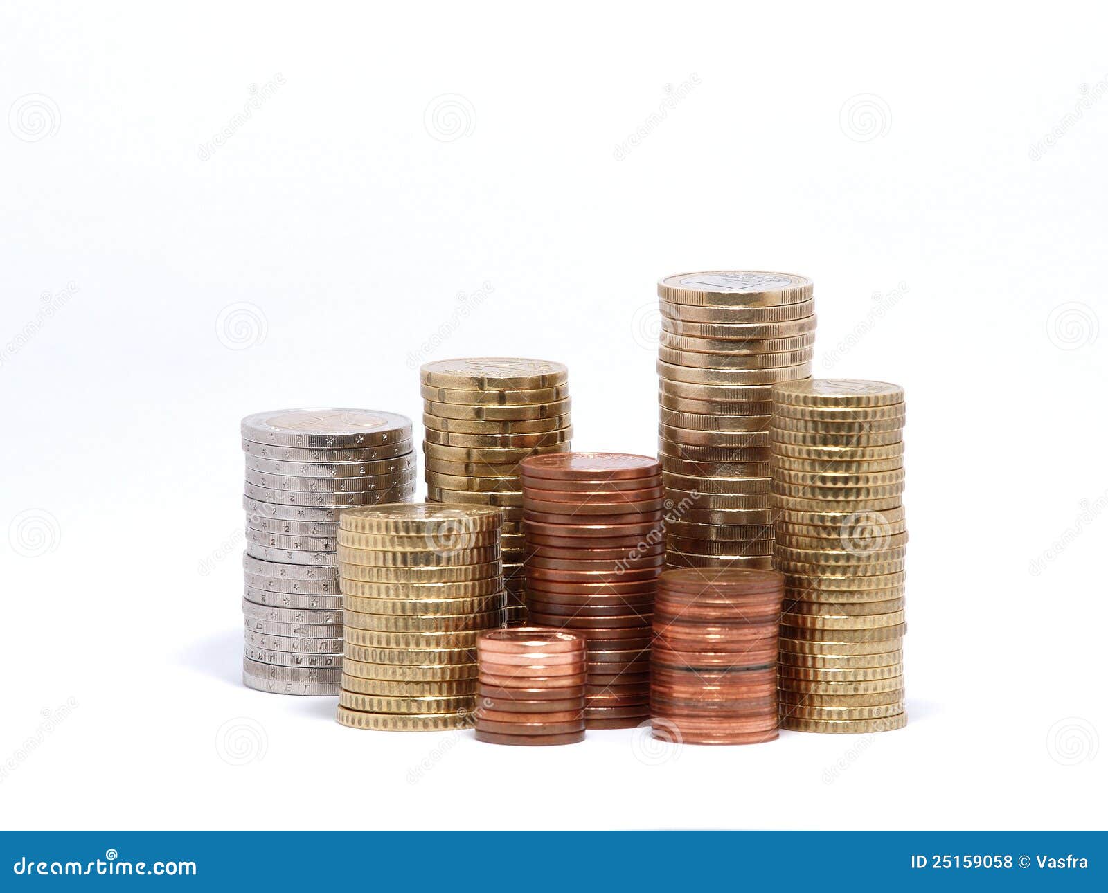 Tower of euro coins stock photo. Image of exchange, cent - 25159058