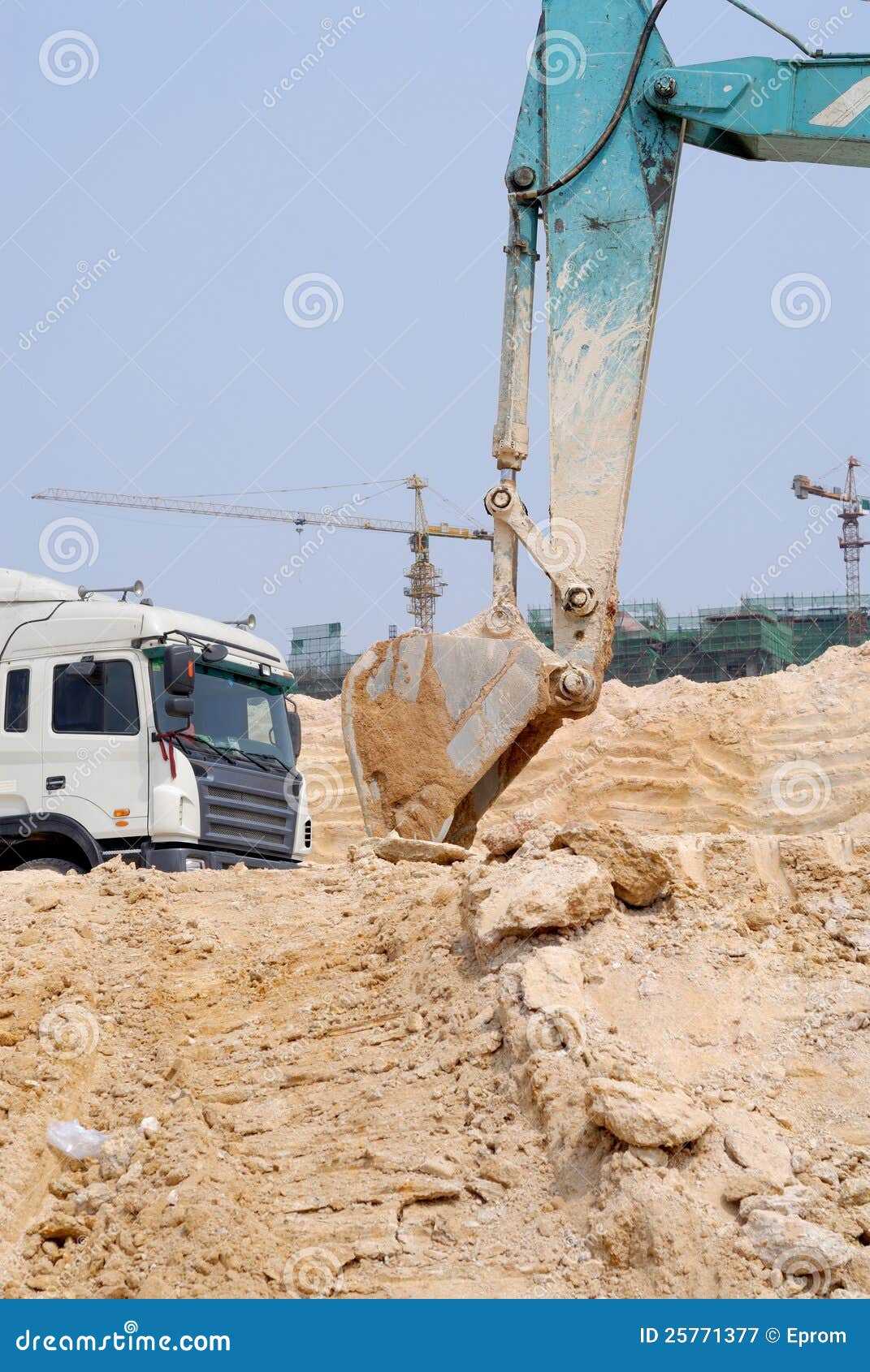 Tower excavator stock image. Image of house, apartment - 25771377