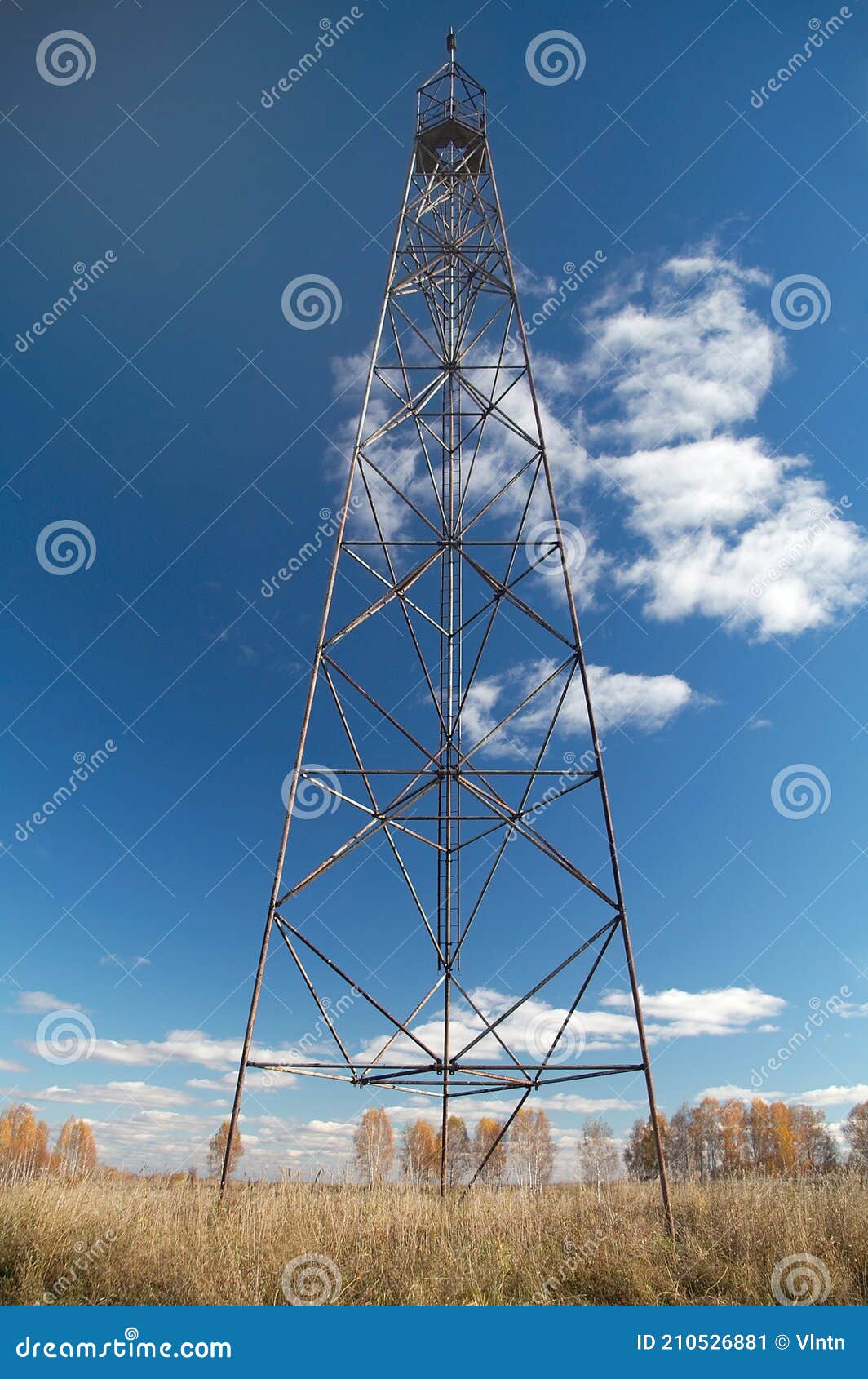 Tower in the fields stock image. Image of view, silhouette - 210526881
