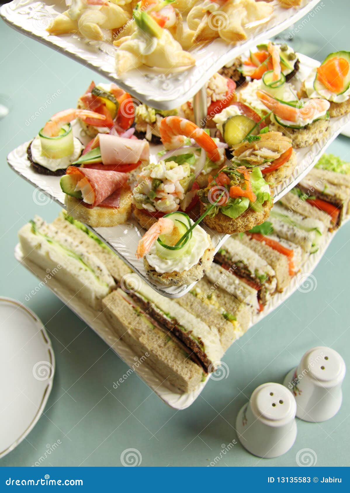 Tower of Finger Food stock image. Image of garnish, flavor - 13135583