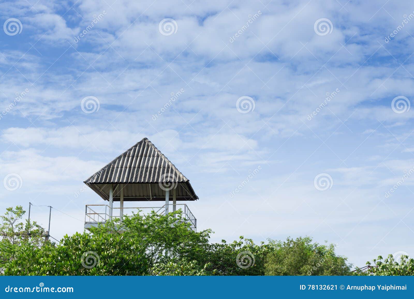 Tower in the forest stock image. Image of blue, travel - 78132621