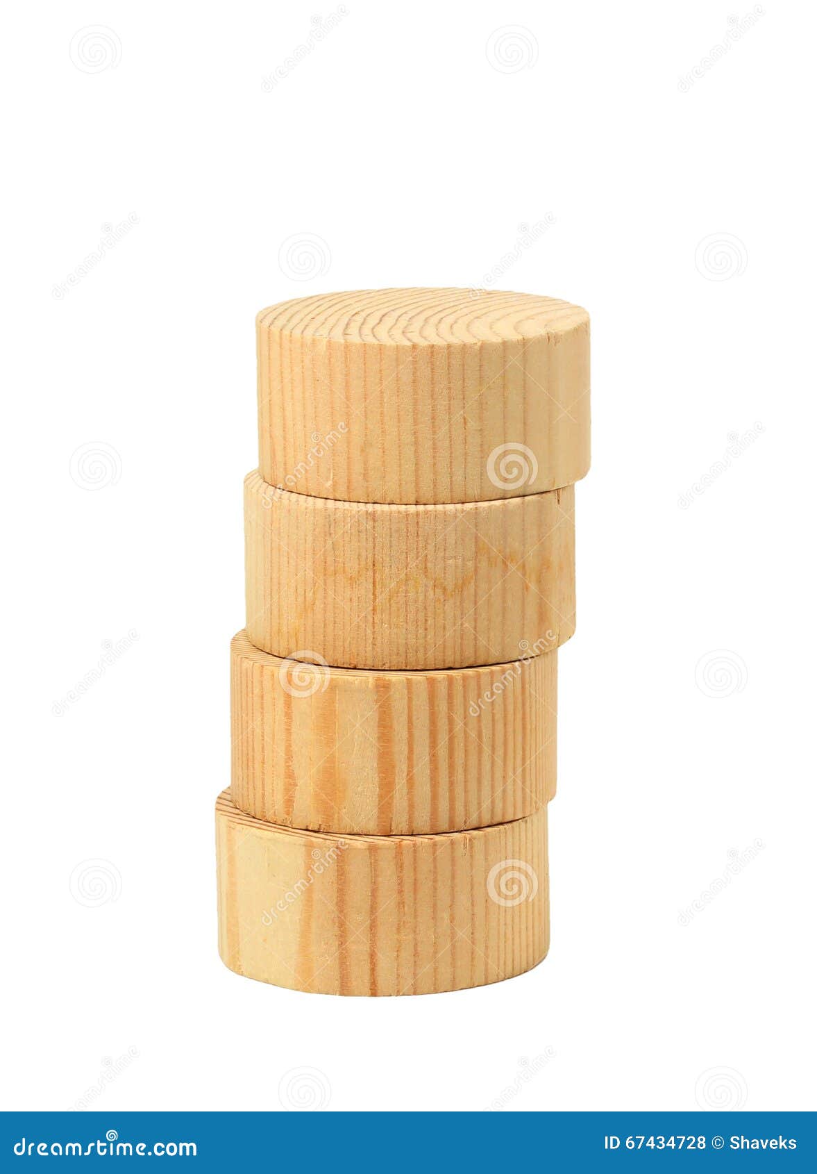 Tower of Four Cylinder Wooden Blocks Stock Photo - Image of round ...