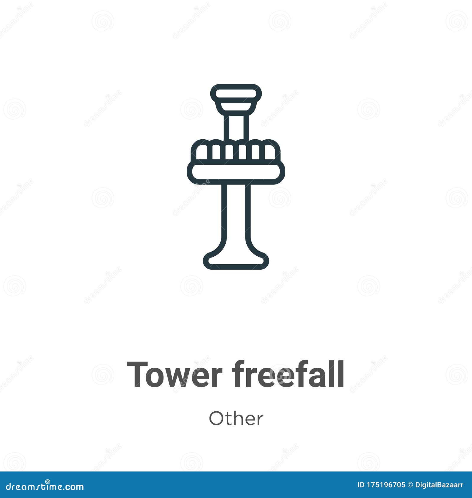 Tower Freefall Icon Vector Sign And Symbol Isolated On White Background ...