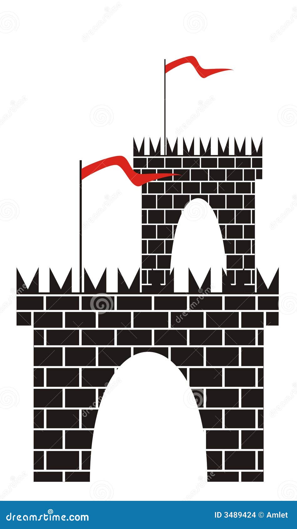 Tower with a gate stock vector. Illustration of building - 3489424
