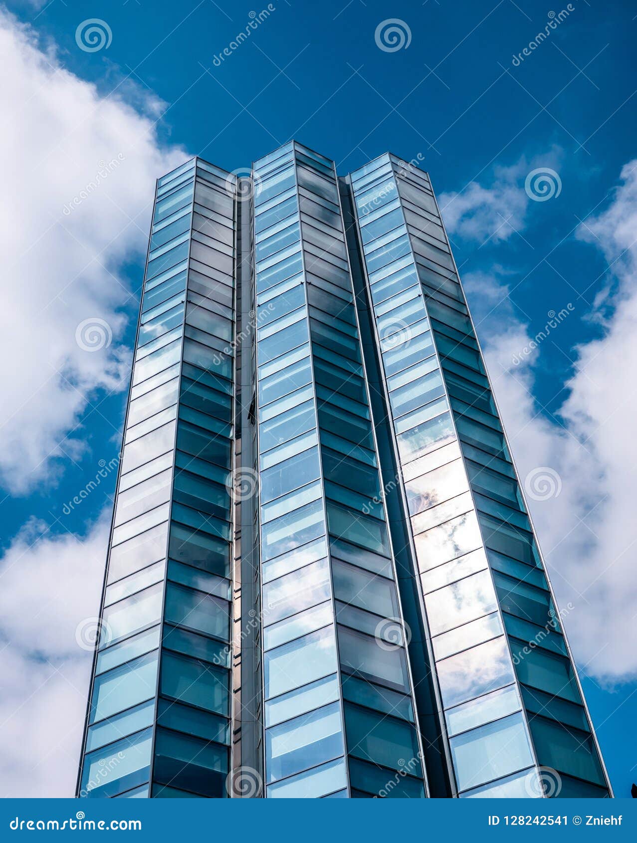 Tower of a Glass Skyscraper Taken at an Oblique Angle, Surreal ...