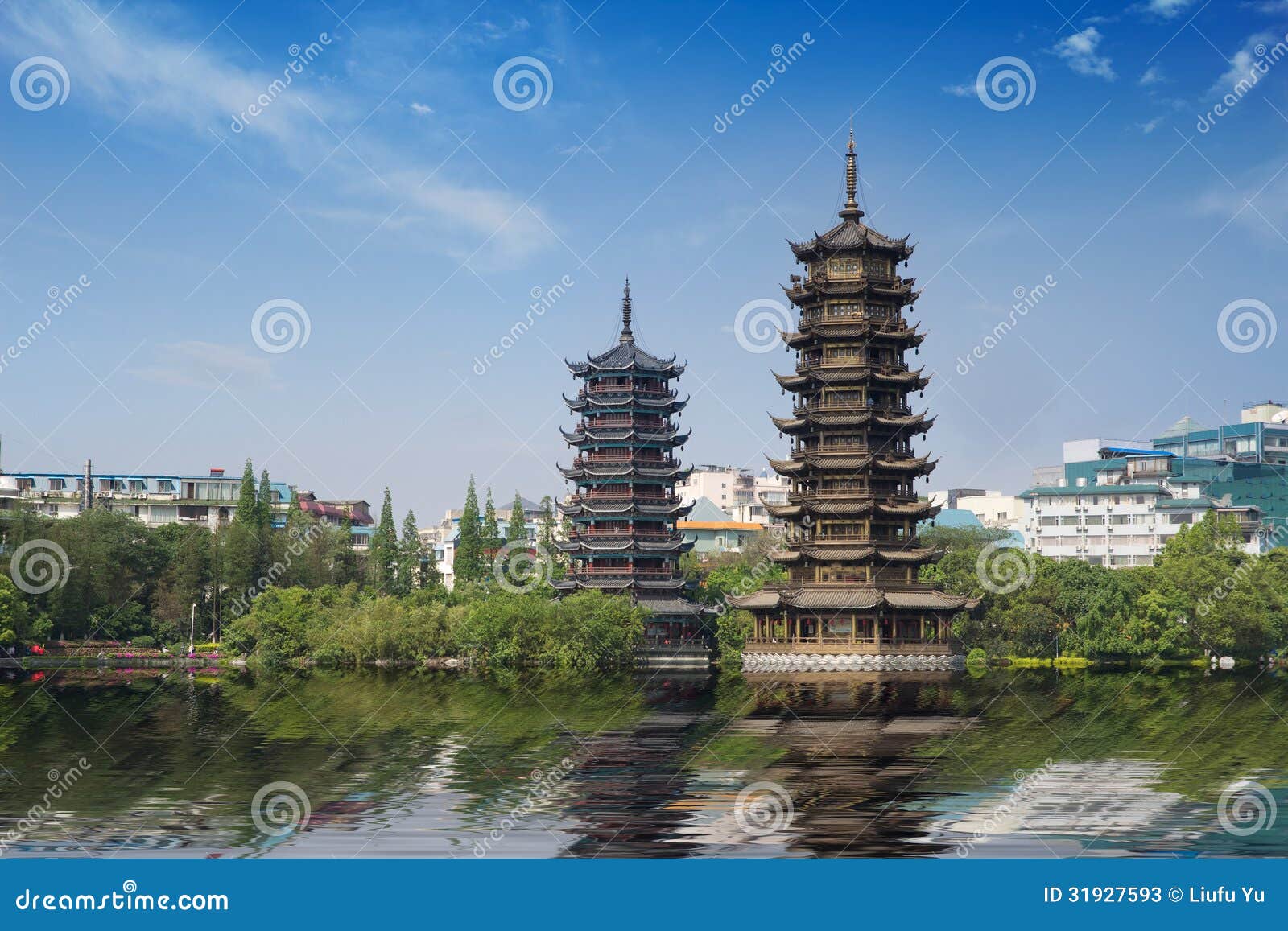 Tower stock image. Image of buddhism, nature, guilin - 31927593