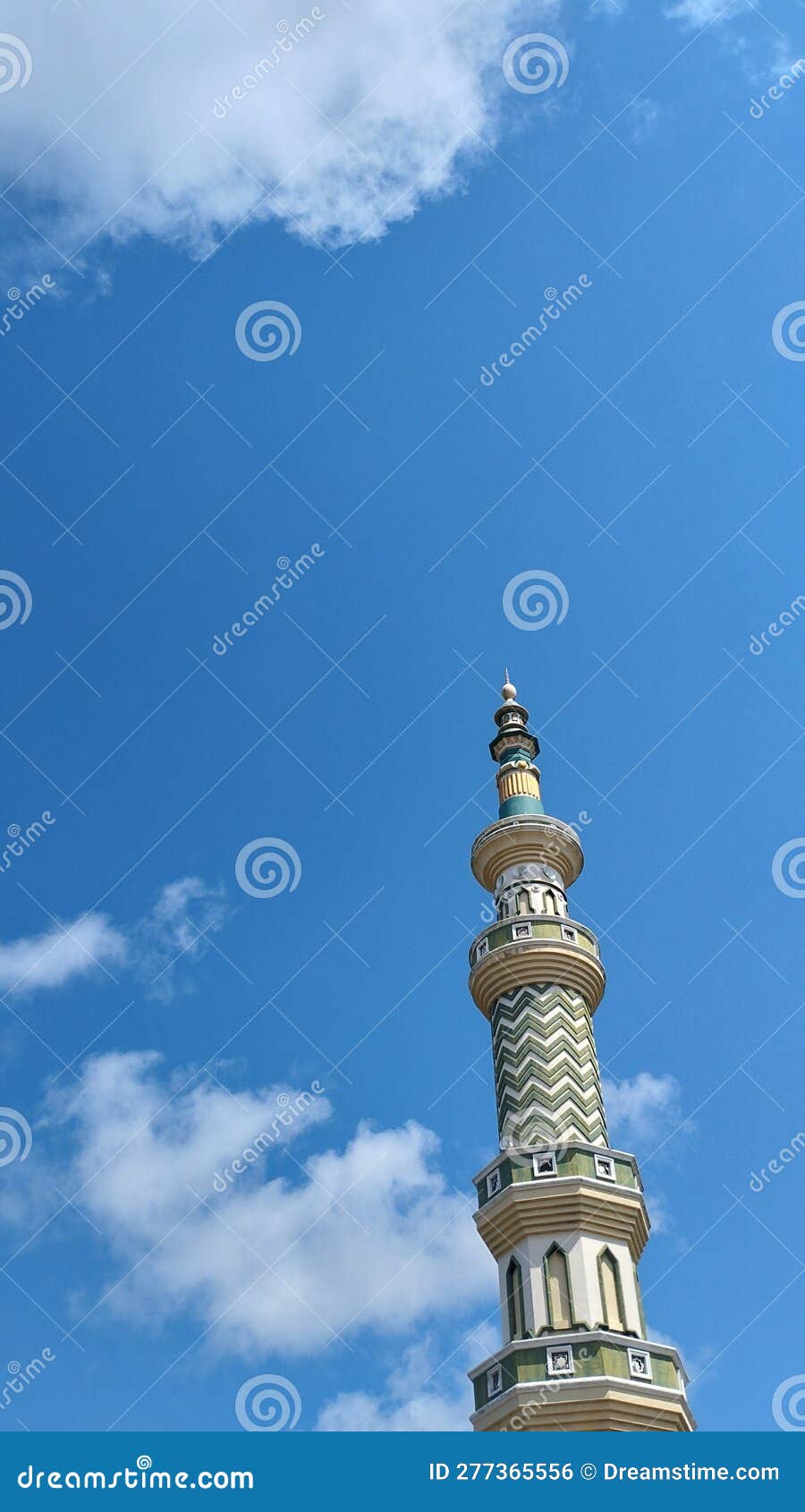 Tower of the Grand Mosque and Beautiful Sky at Cilacap, Central Java ...
