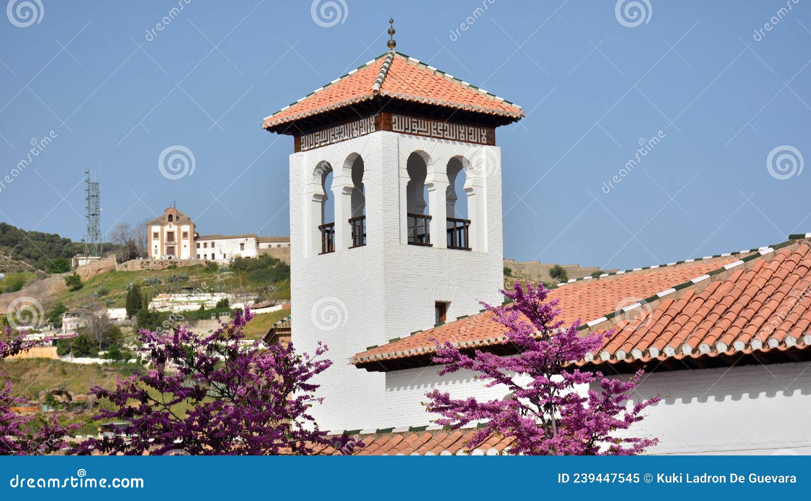 Tower of the Great Mosque of Granada Stock Image - Image of fortaleza ...